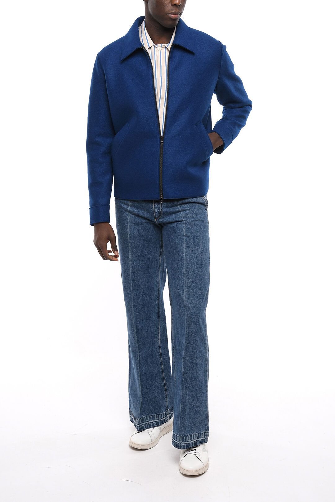 Harris Wharf Pressed Wool Zip Closure Coat men - Glamood Outlet