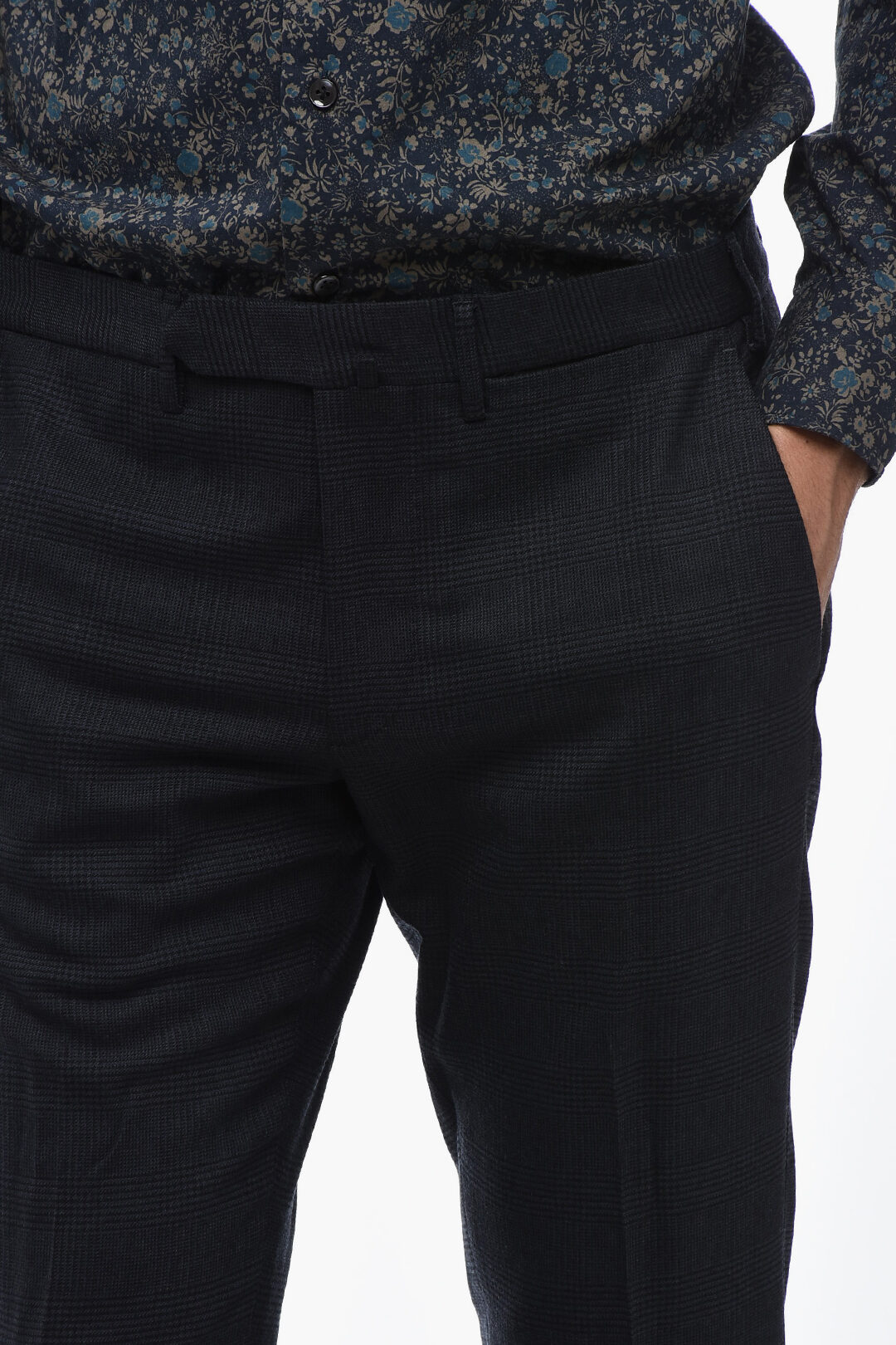 Santaniello Prince of Wales Motif Pants with Belt Loops men - Glamood ...