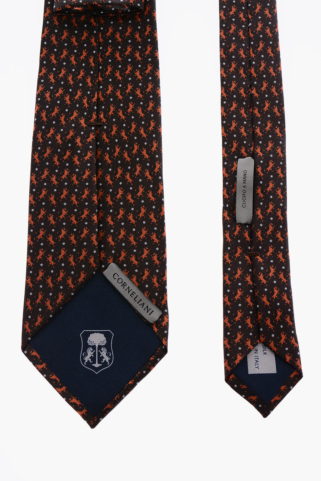 Corneliani printed silk kipper tie men - Glamood Outlet