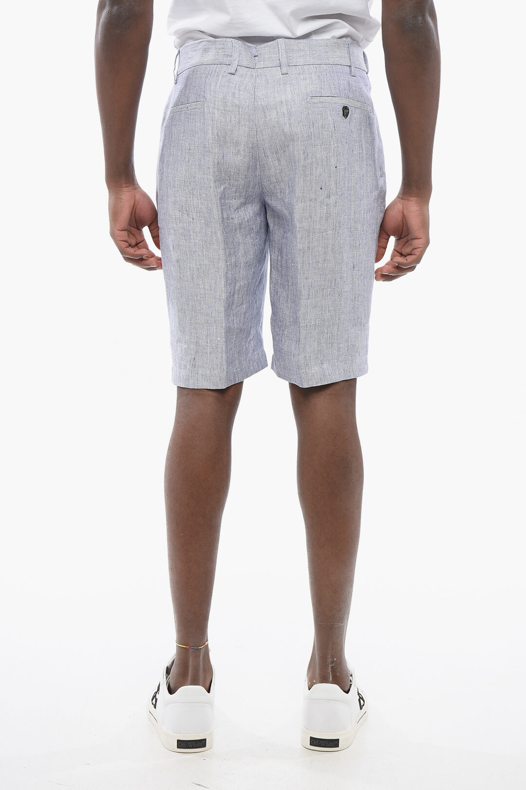 Berwich Pure Linen Chinos Shorts with Herringbone Motif men - Glamood ...