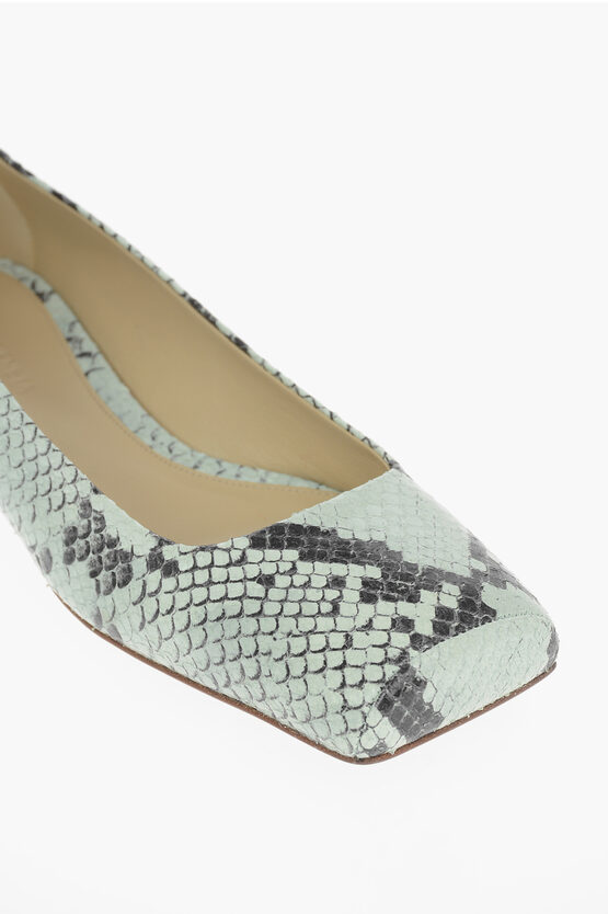 Bottega Veneta Python-printed TOWER Ballerina Flats with Squared-toe ...