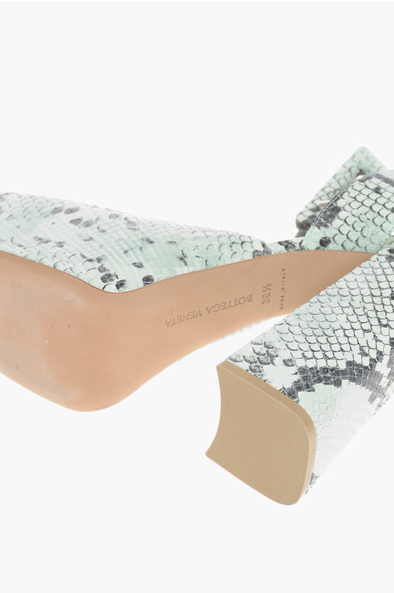 Bottega Veneta Python-printed TOWER Platform Pumps with TRIANGLE Ankle-belt women - Glamood Outlet