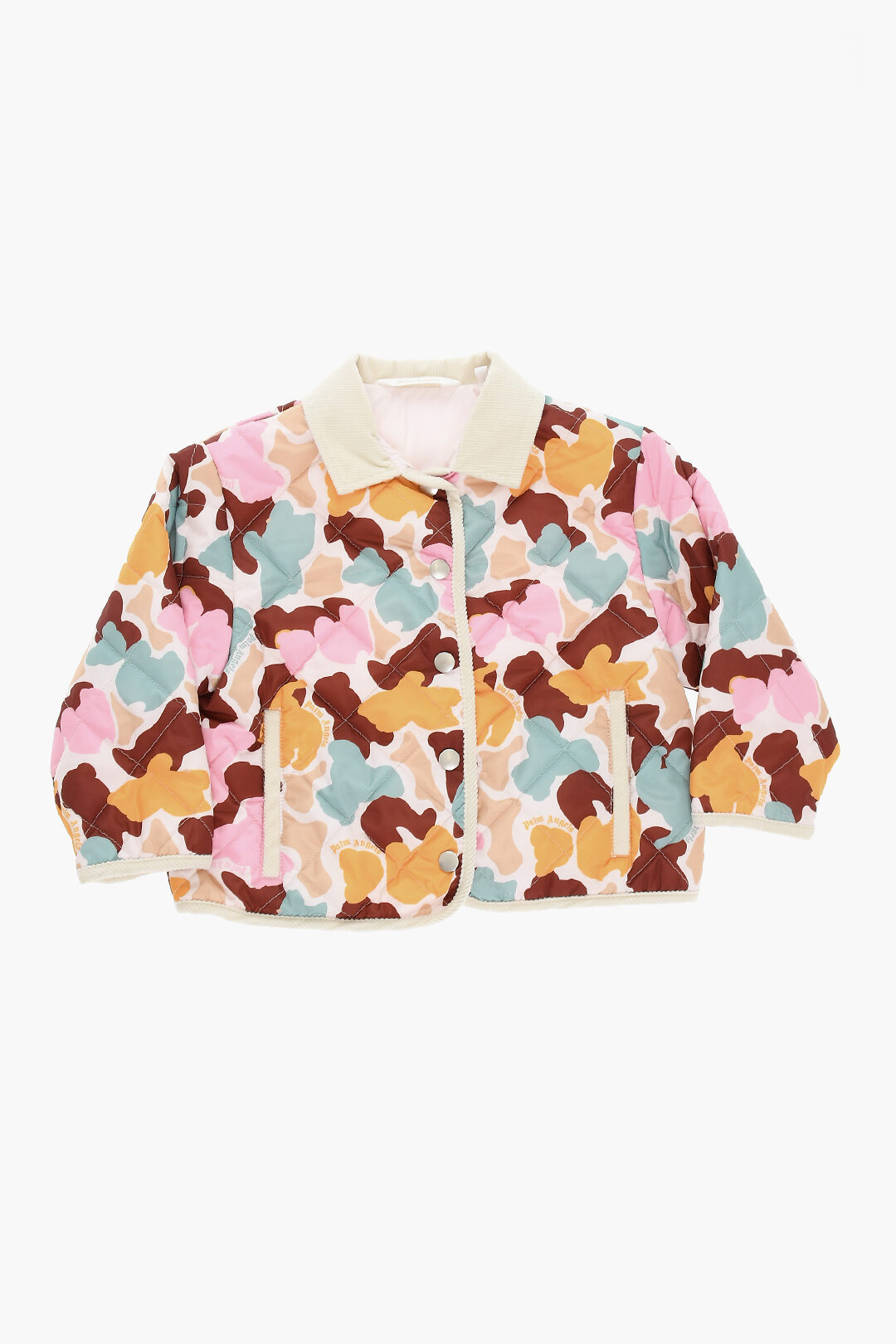 Palm Angels Kids Quilted Husky Jacket with Multicolored Pattern girls ...