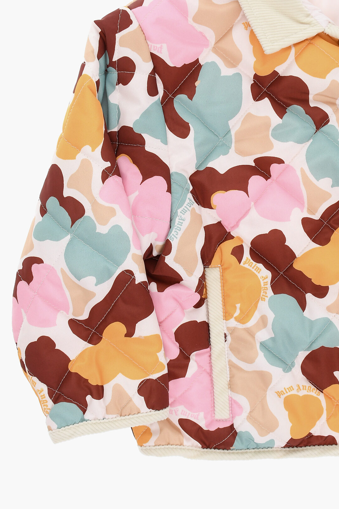 Palm Angels Kids Quilted Husky Jacket with Multicolored Pattern girls ...