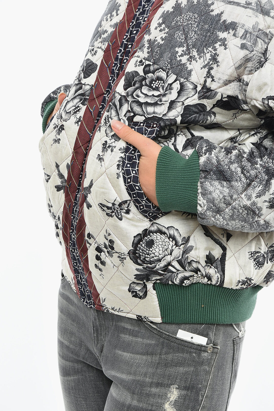 Pierre-Louis Mascia Quilted Reversible Bomber Jacket with Floral ...