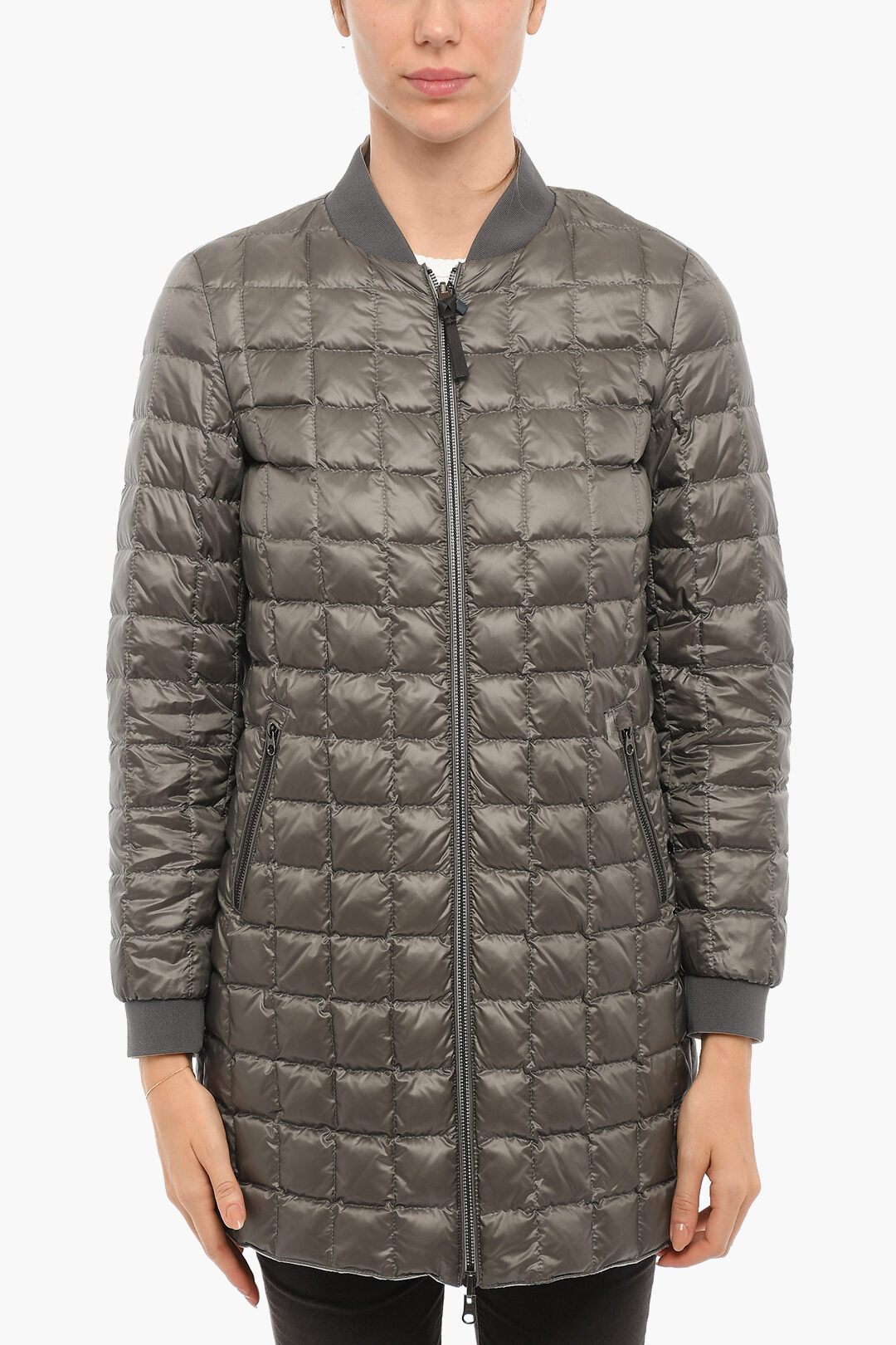 Woolrich Quilted Reversible Down Jacket with Zip Closure women ...