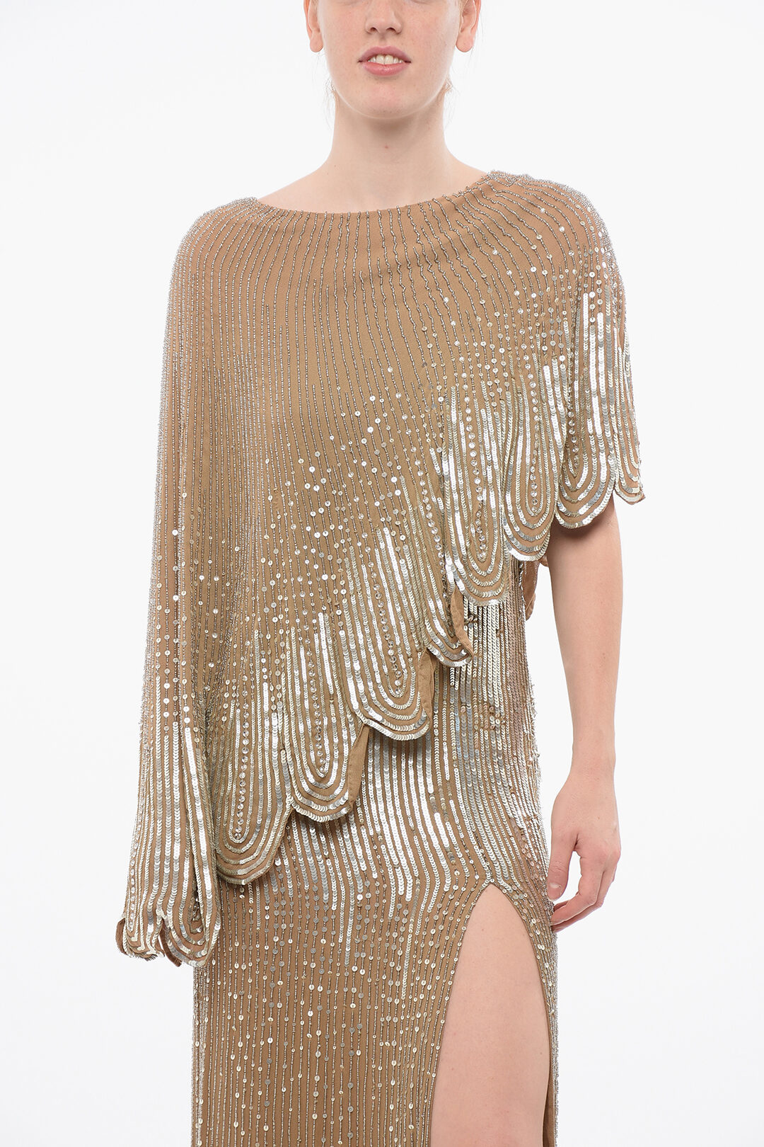 Elisabetta Franchi RED CARPET Sequined Maxidress with Cape Design women ...