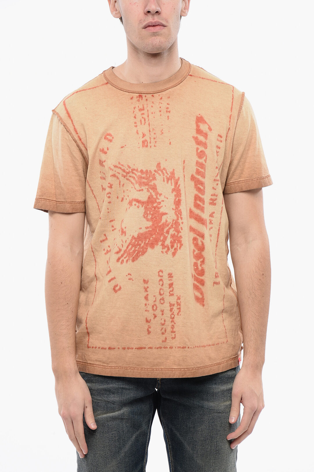 Diesel RED TAG Acid Wash Effect T-DIEGOR-L2 Crew-Neck T-shirt men - Glamood Outlet