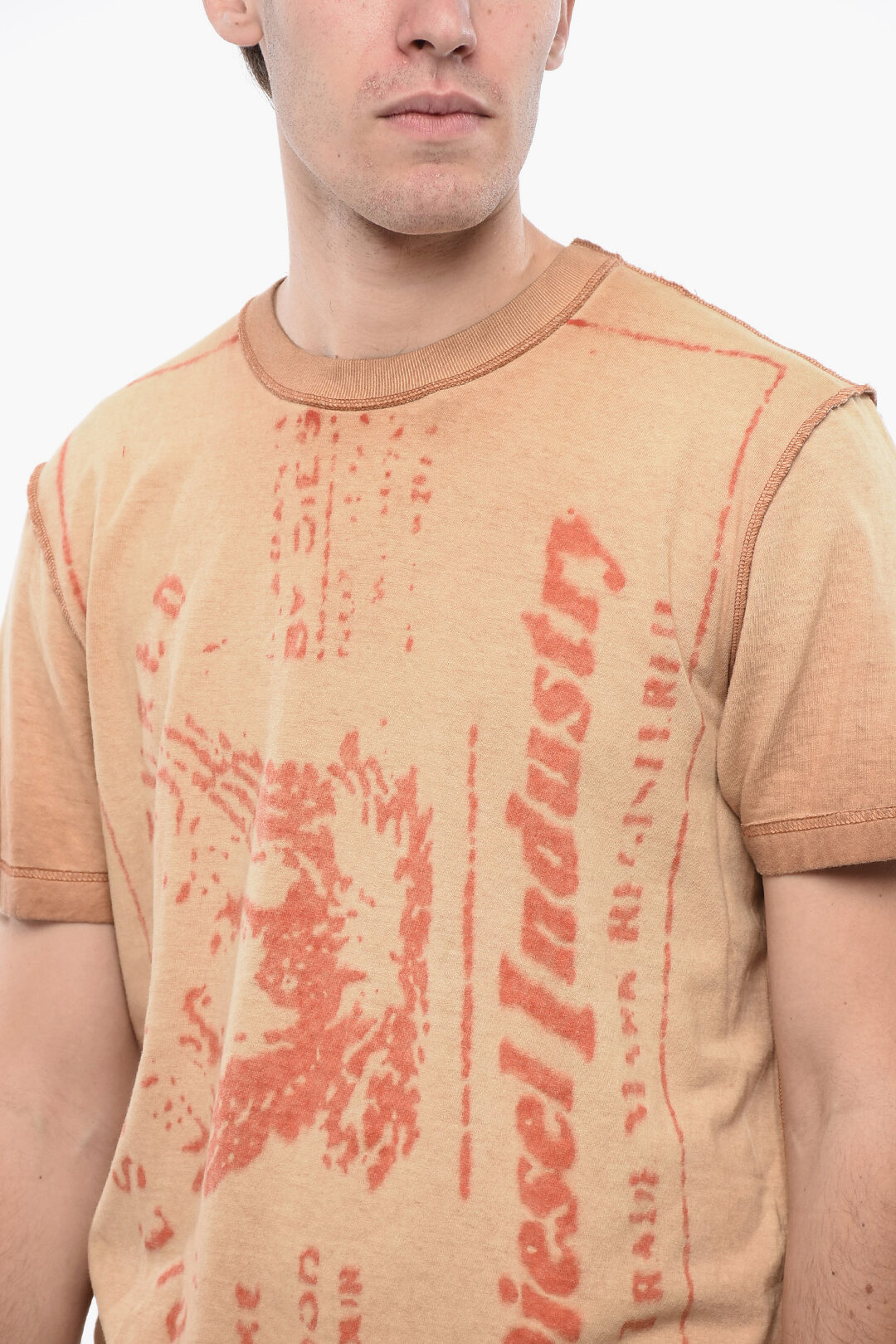 Diesel RED TAG Acid Wash Effect T-DIEGOR-L2 Crew-Neck T-shirt men - Glamood Outlet