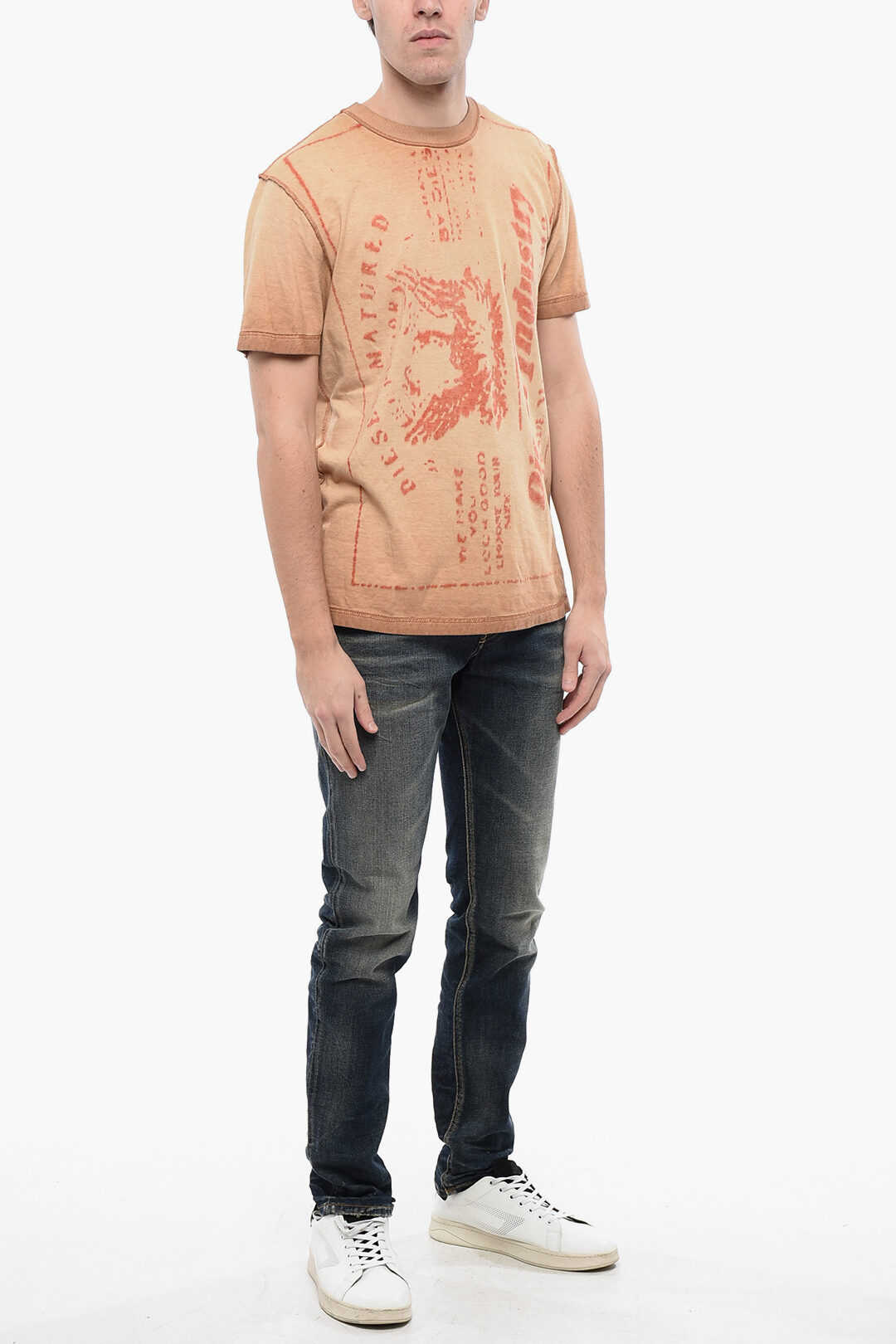 Diesel RED TAG Acid Wash Effect T-DIEGOR-L2 Crew-Neck T-shirt men - Glamood Outlet