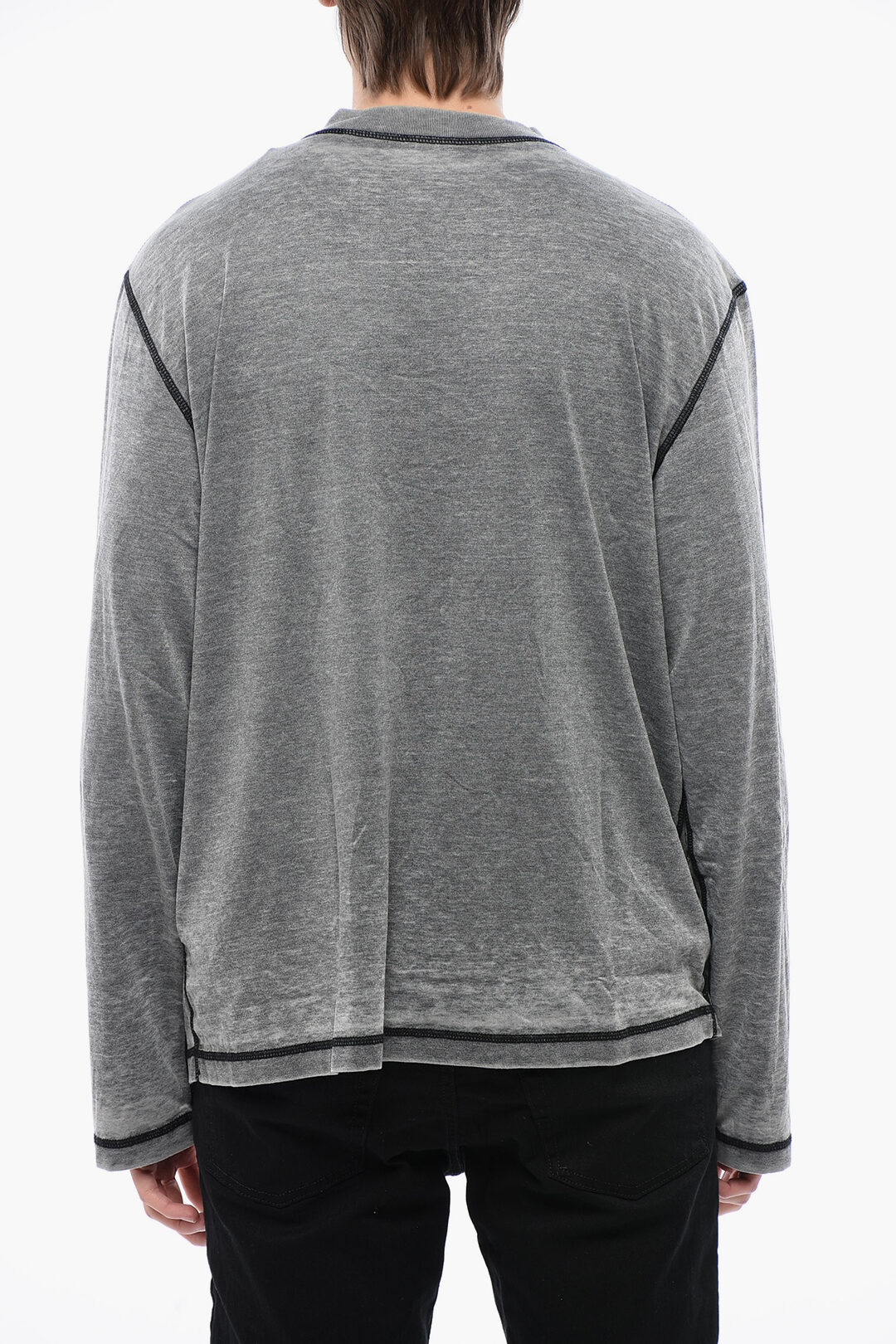 Diesel RED TAG Burn-Out Wash Long Sleeved T-CRANE-LS-L1 Crew-neck T ...