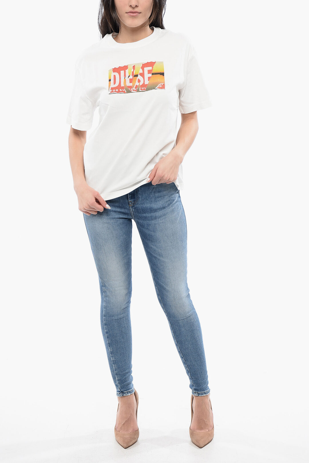 Diesel RED TAG Cotton Crew-neck T-DANNY-POFF T-shirt with Frontal Print ...