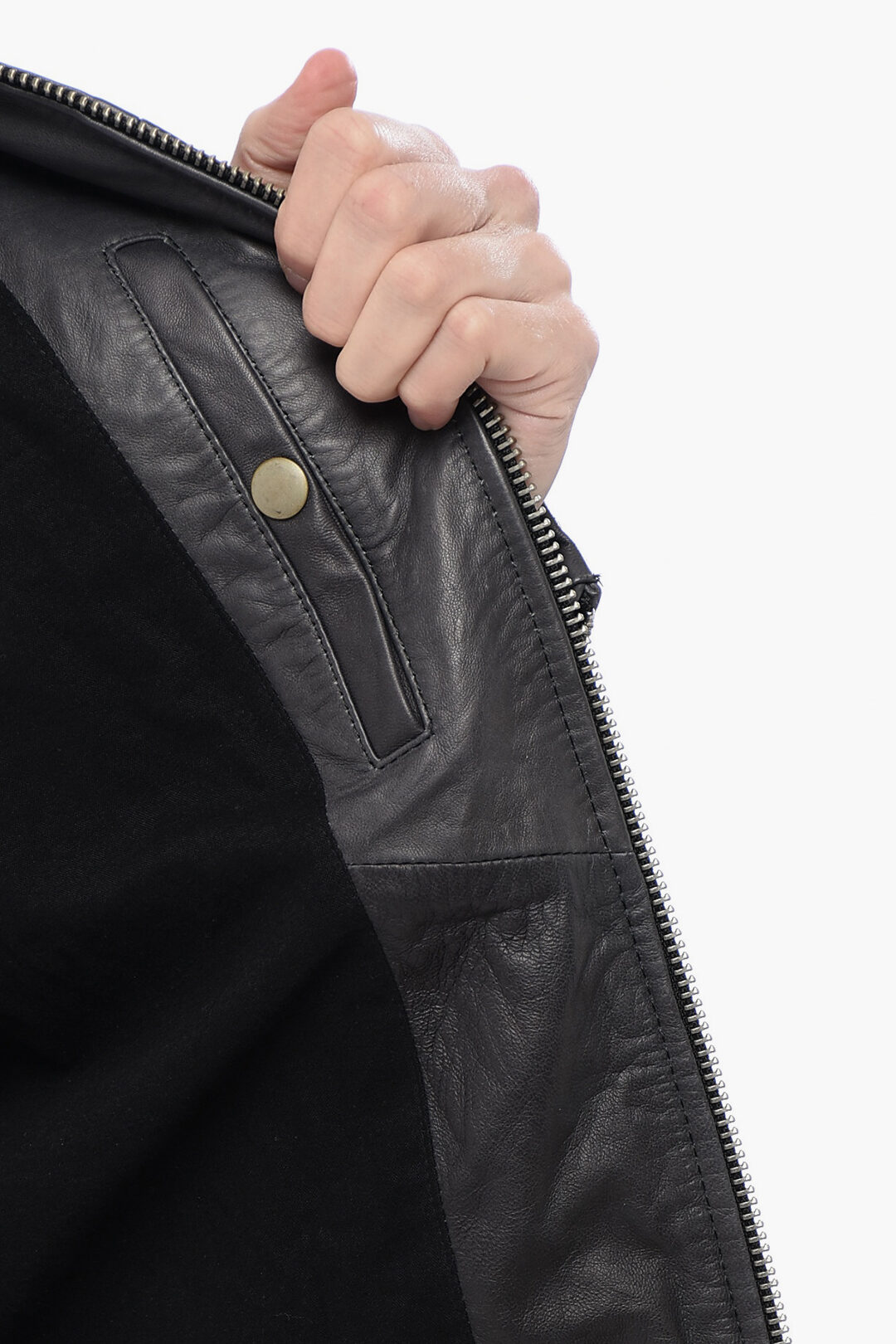 Diesel RED TAG Leather L-KRIX Jacket with Zip Closure men - Glamood Outlet