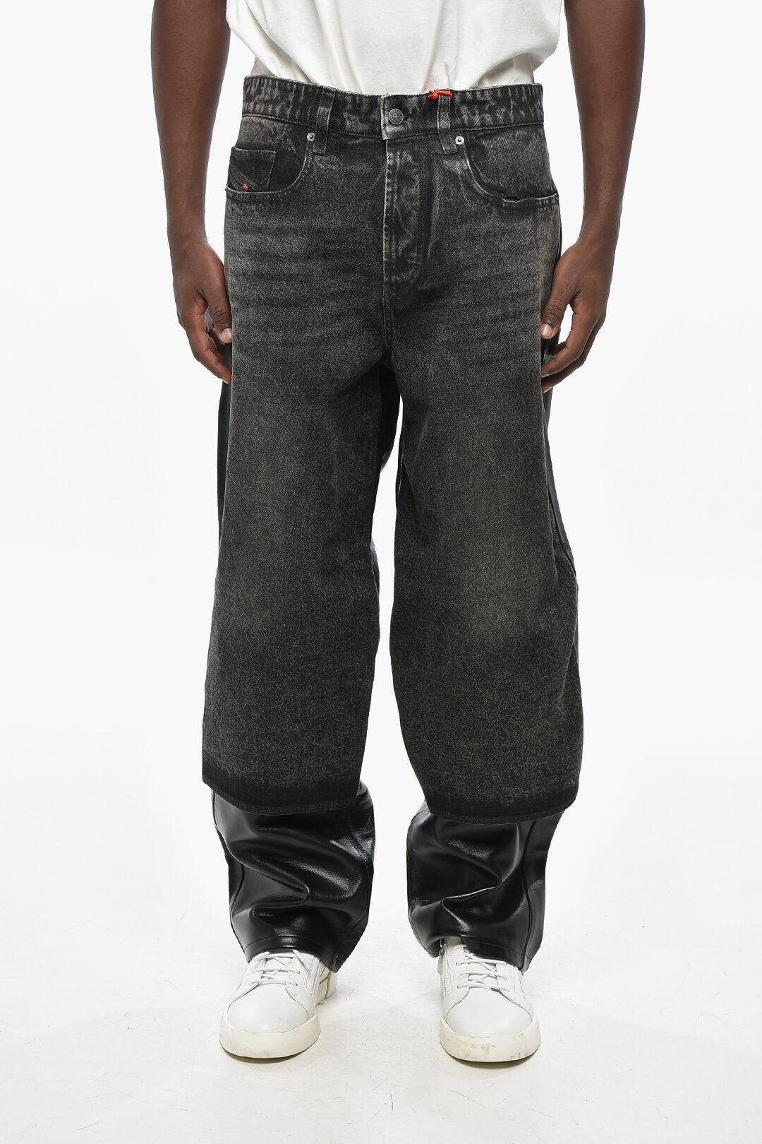 Diesel RED TAG Leather Trousers BRETCH with Denim Front men - Glamood ...
