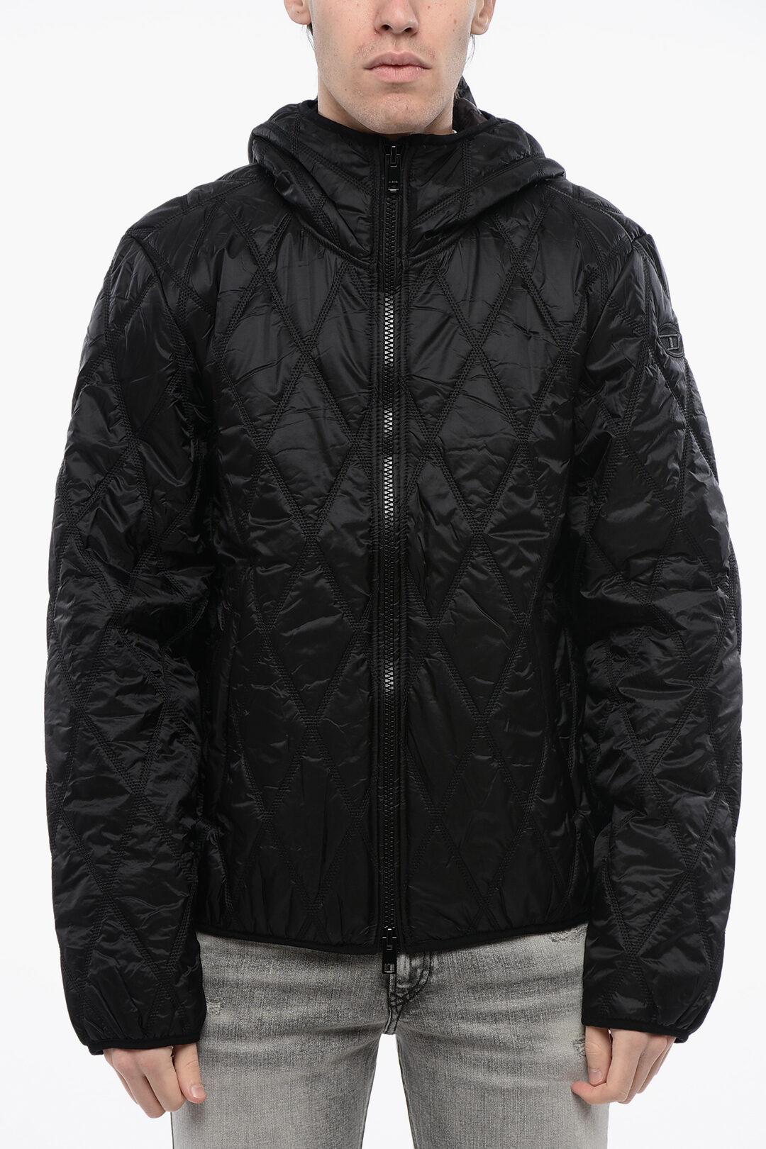 Diesel RED TAG Quilted Nylon J-FOKKER Lightweight Jacket with Hood men ...