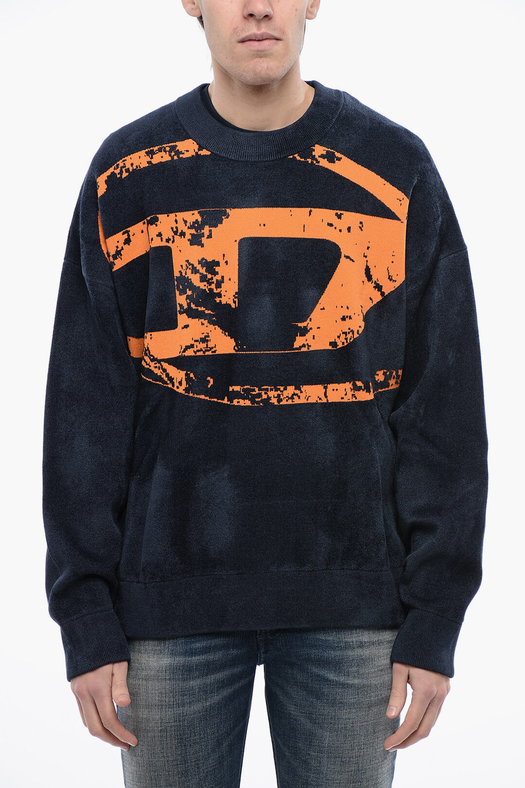 Diesel RED TAG Velour Crewneck Sweater K-TRIA with Front Monogram men ...