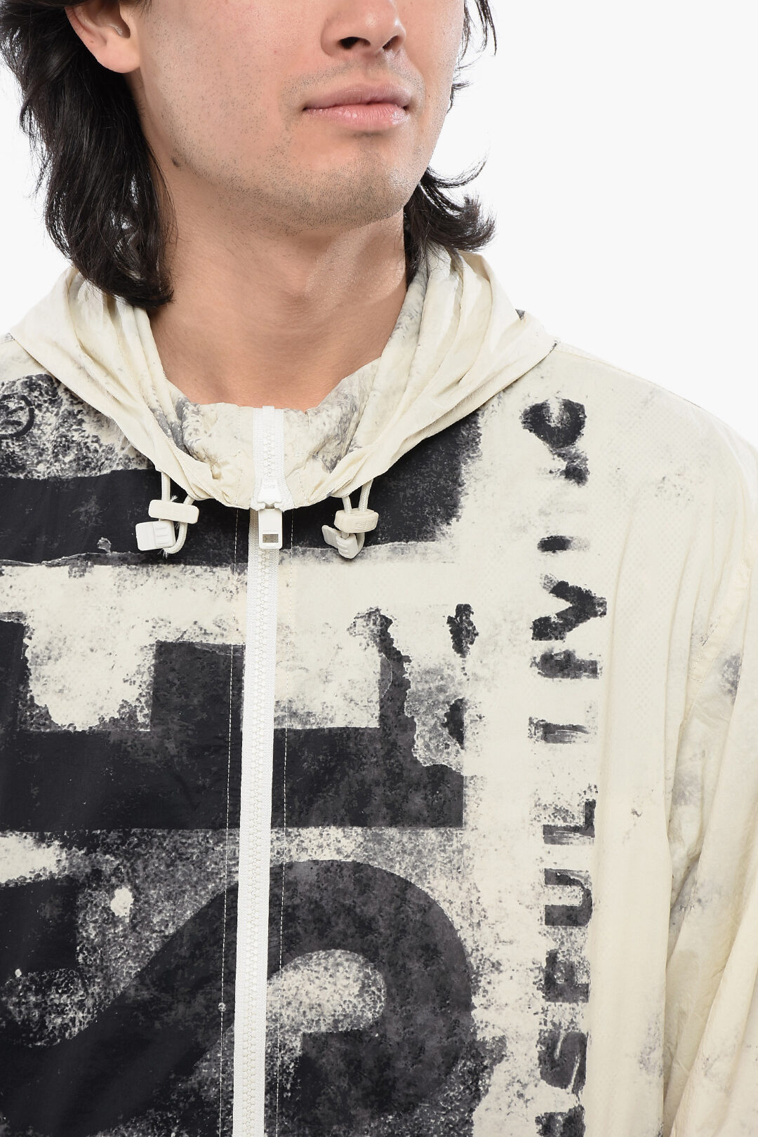 Diesel RED TAG Watercolor Effect Nylon J-WARRETT Windbreaker Jacket men - Glamood Outlet