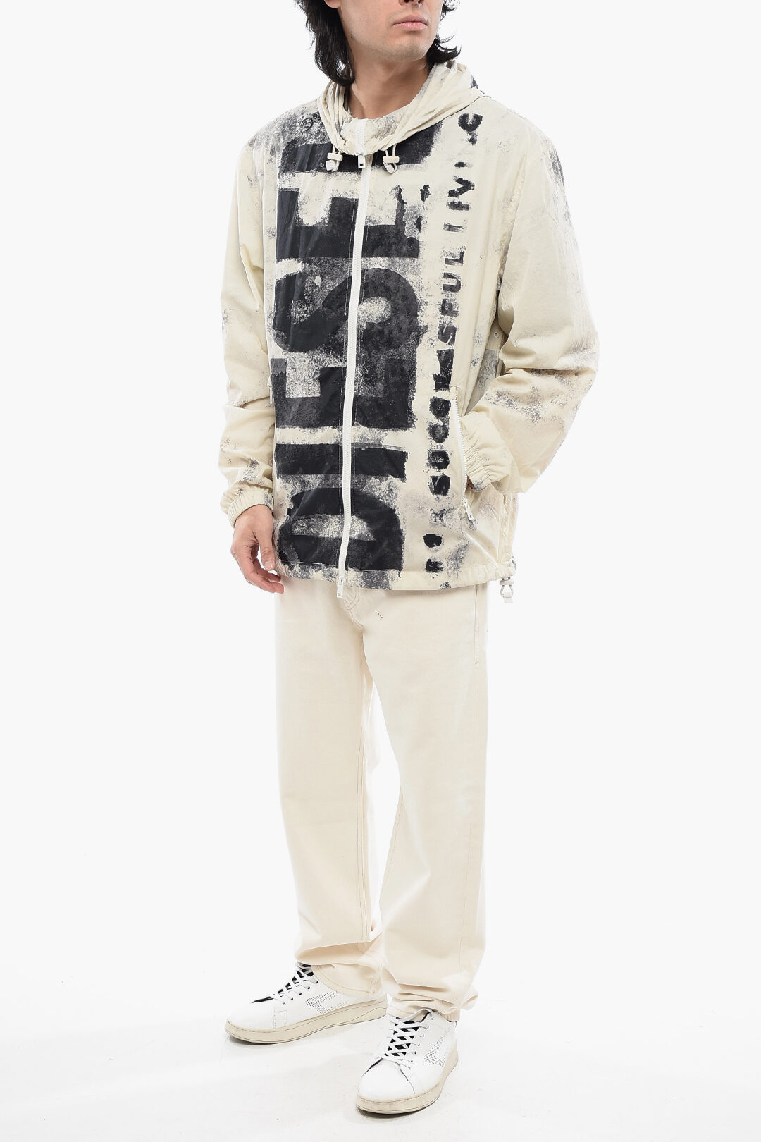 Diesel RED TAG Watercolor Effect Nylon J-WARRETT Windbreaker Jacket men - Glamood Outlet