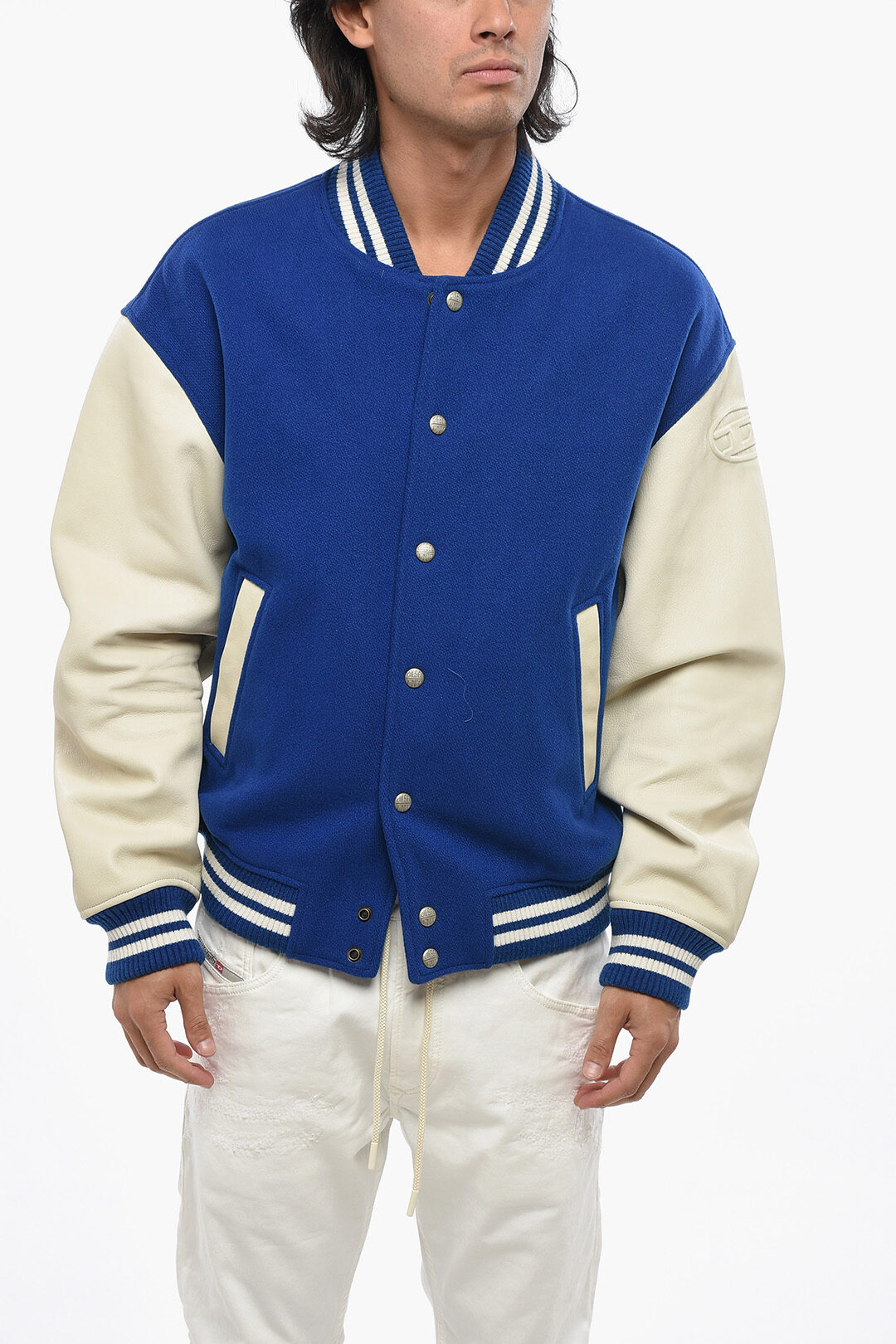 Diesel RED TAG Wool Cloth FRANZ Bomber Jacket with Snap Buttons herren ...
