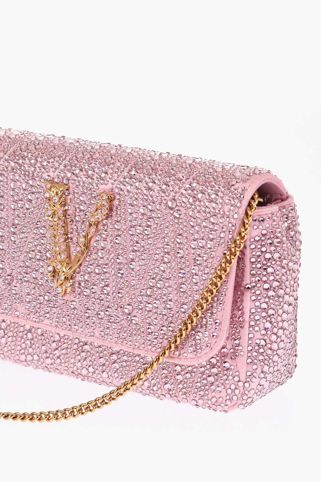 Versace Rhinestone Shoulder Bag with Golden-Effect Monogram women ...
