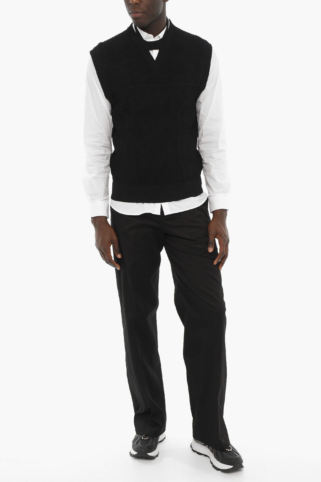 Neil Barrett Ribbed Crew-neck Vest with Cut-Out Detail men - Glamood Outlet