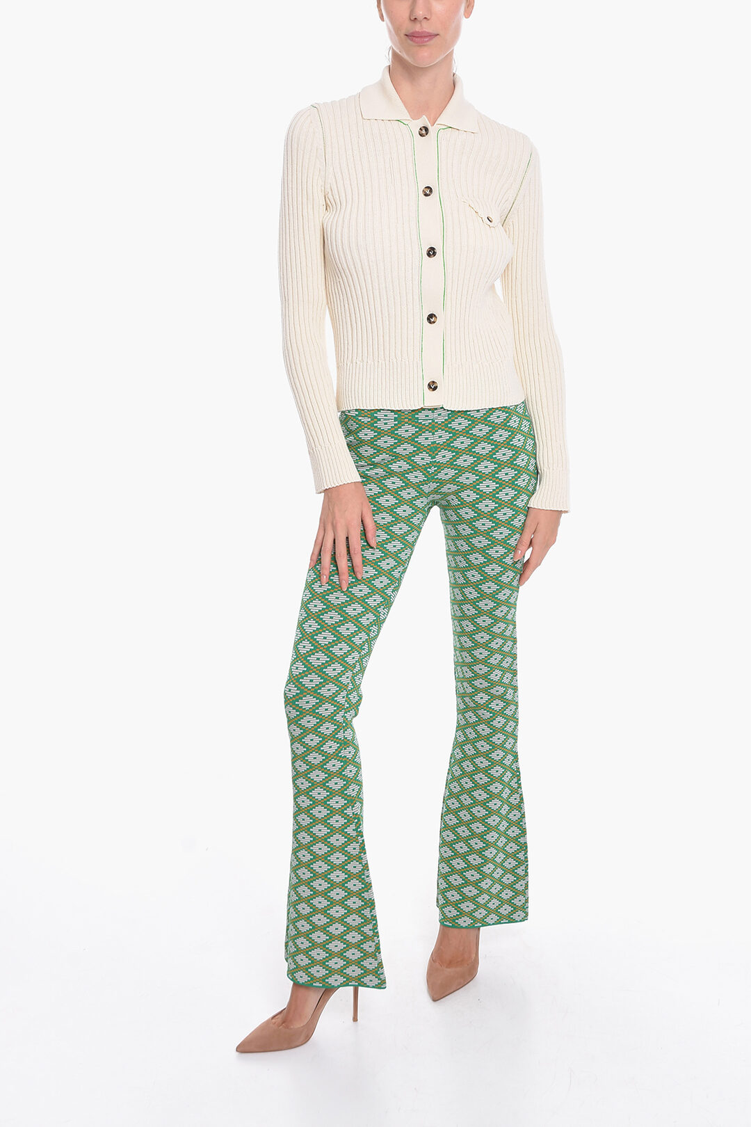 Bottega Veneta Ribbed MILITARY Cardigan with Breast-pocket women ...