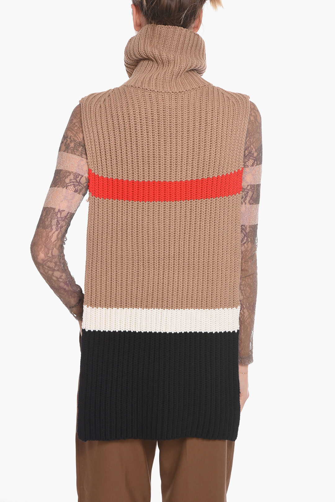 Burberry Ribbed Wool TABARD Cape with Rollneck women - Glamood Outlet