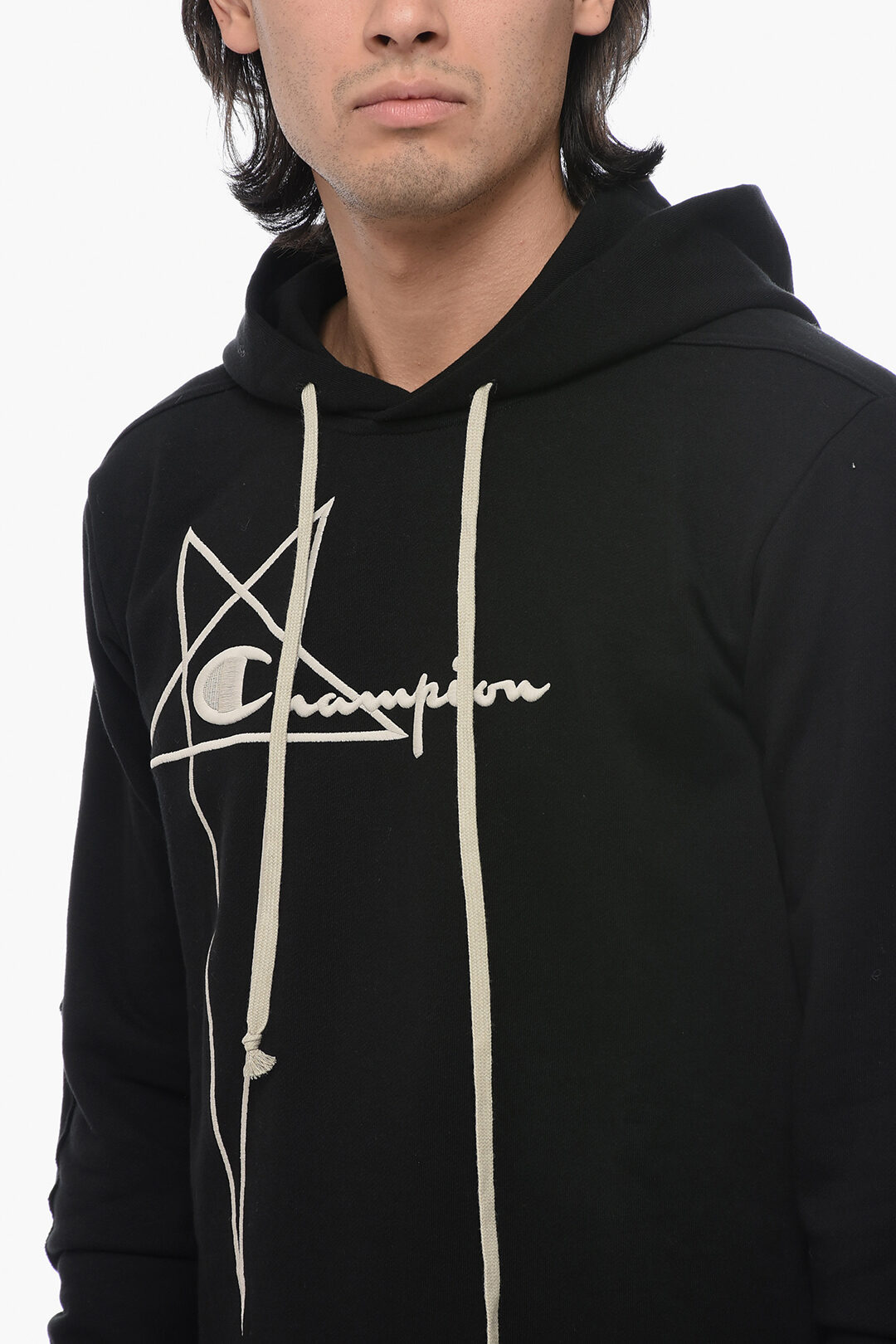 Rick Owens RICK OWENS X CHAMPION Cotton Hoodie with Bodysuit Rick Owens RICK OWENS X CHAMPION Cotton Hoodie with Bodysuit