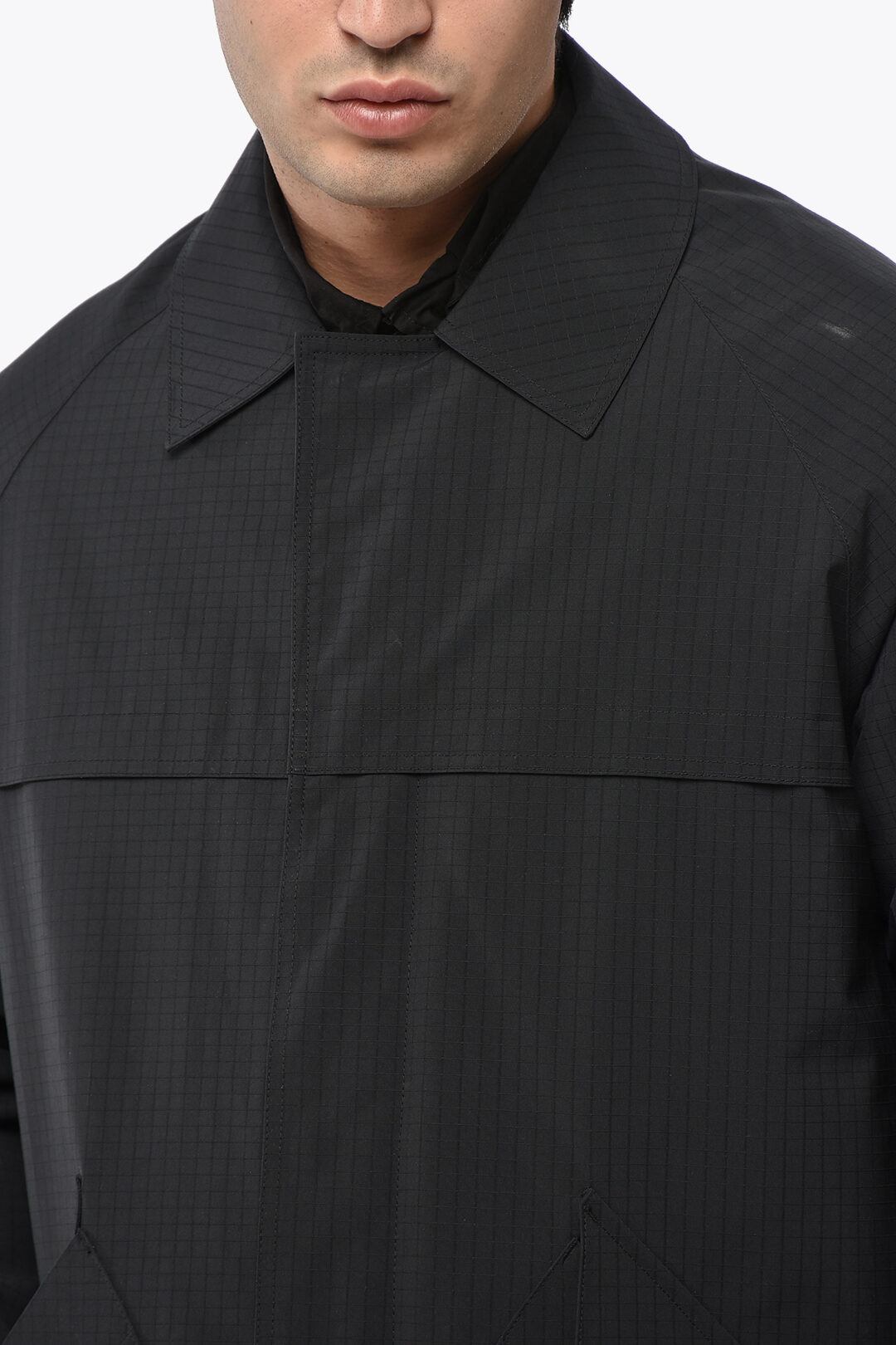 Adhoconcept Rip-Stop Check Trench with Hidden Buttoning men - Glamood ...
