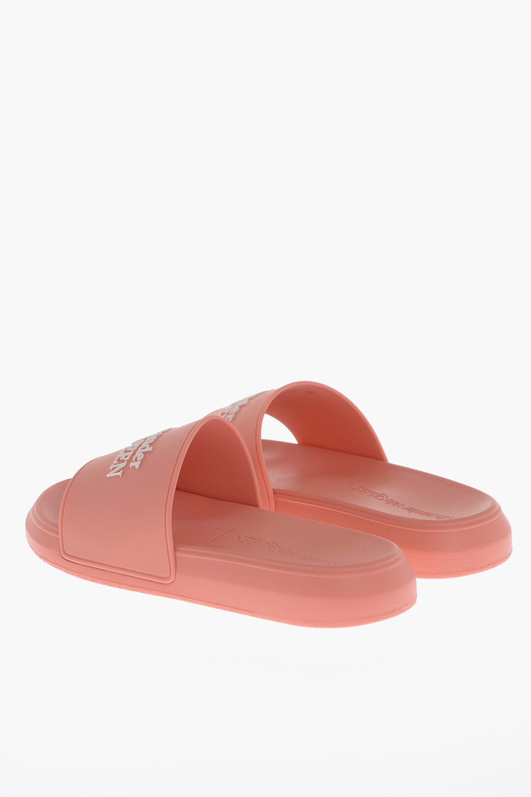 Alexander McQueen Rubber Sliders with Embossed Logo women - Glamood Outlet