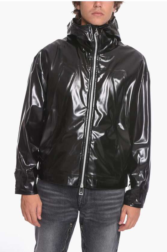 Bottega Veneta Rubberized-woven Windbreaker with Removable Lining men ...