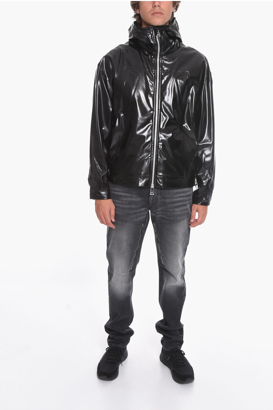 Bottega Veneta Rubberized-woven Windbreaker with Removable Lining men ...