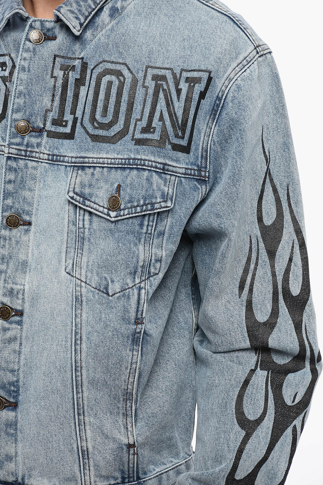 Vision Of Super Saharan Denim Jacket with Lettering Logo herren ...