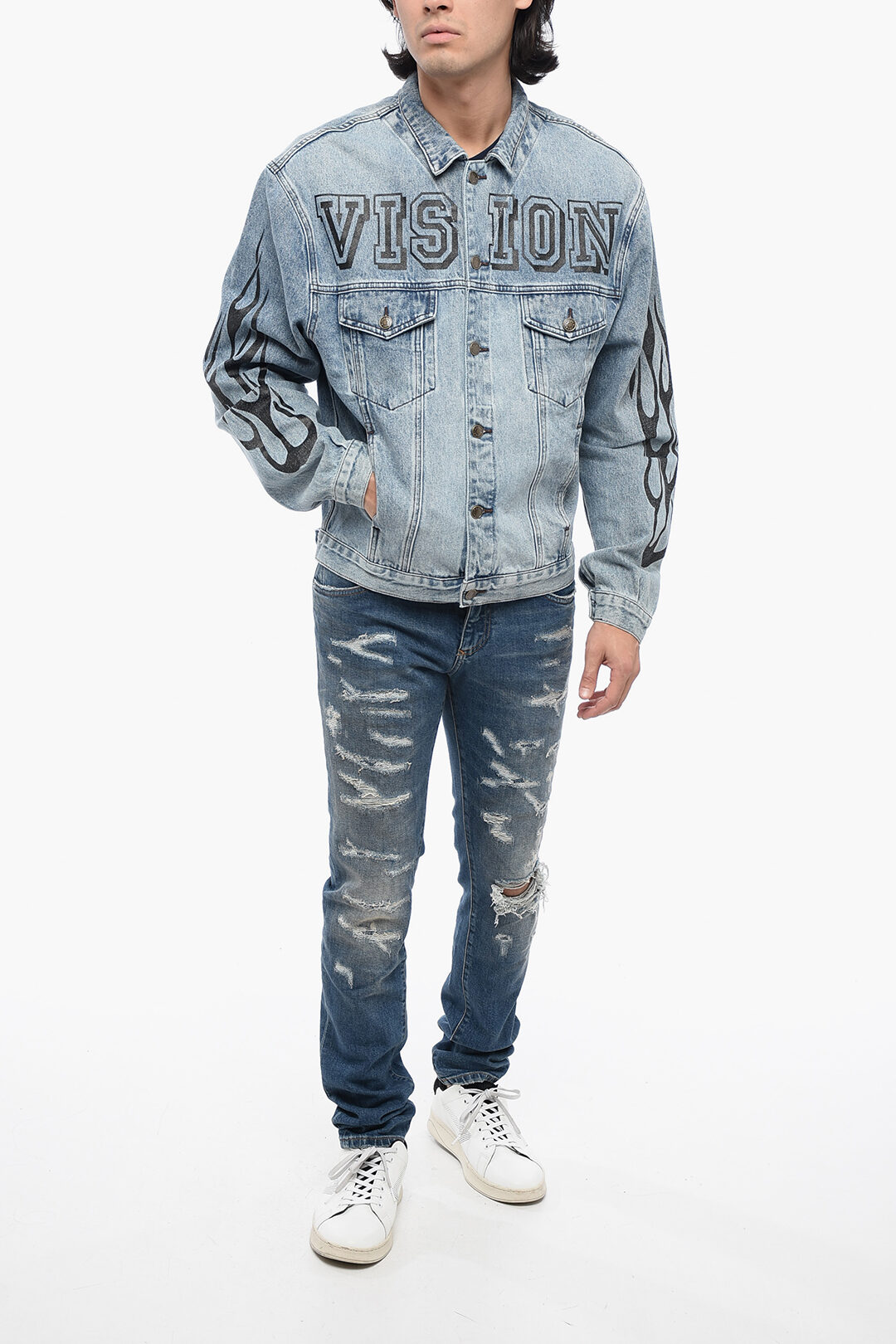 Vision Of Super Saharan Denim Jacket with Lettering Logo men - Glamood ...