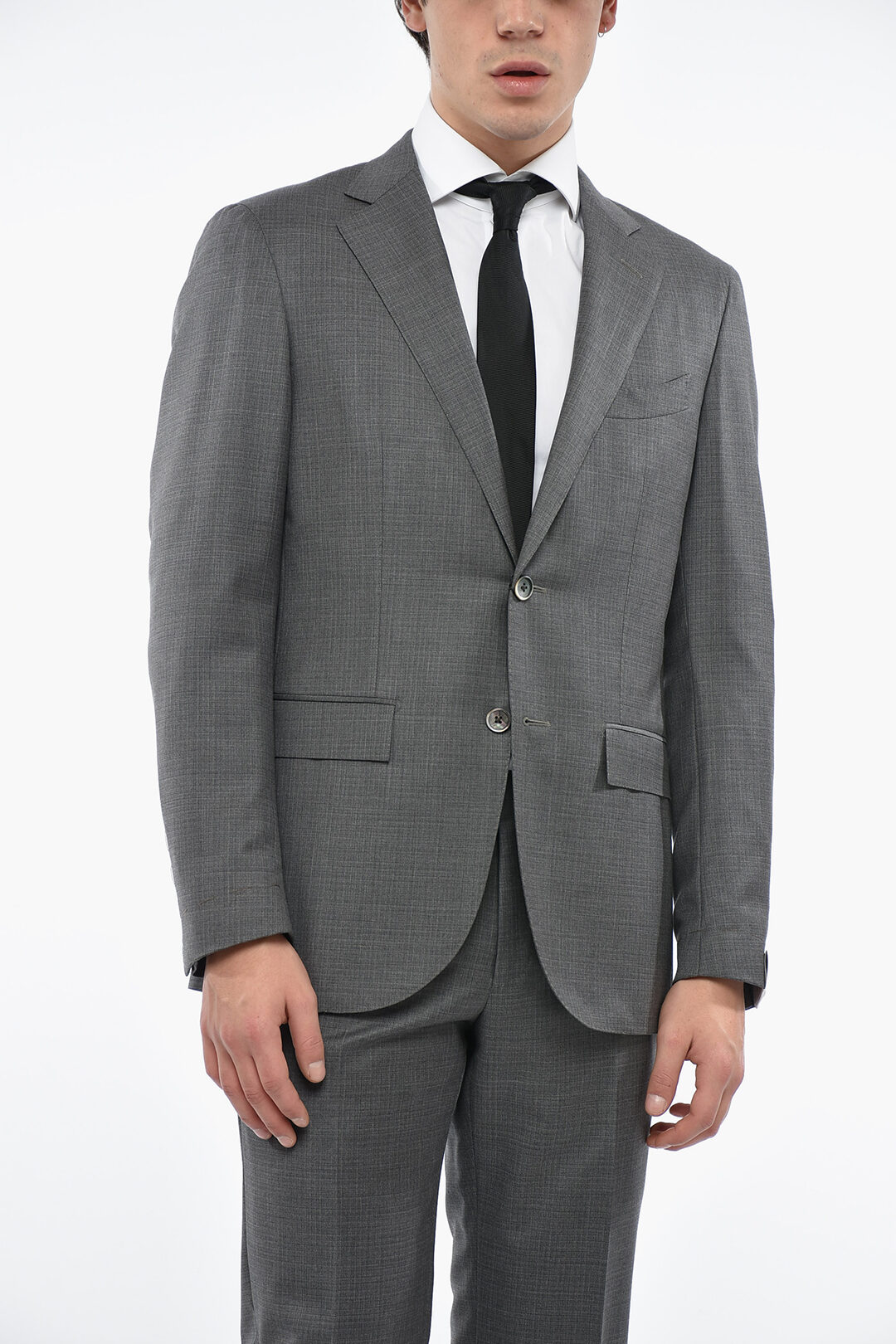 Corneliani SARTORIA Virgin Wool Slim Fit Suit with Notch Lapel men ...