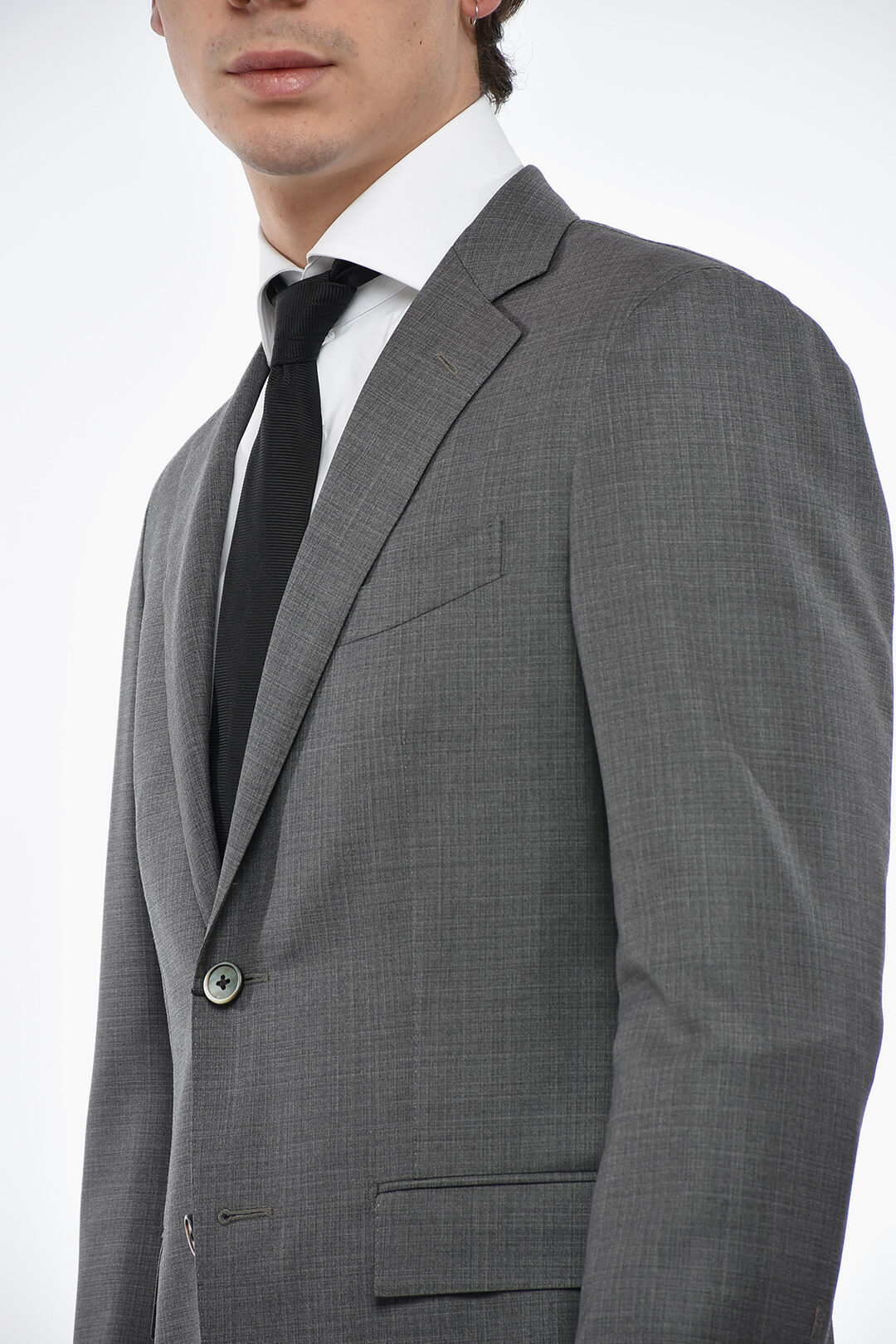 Corneliani SARTORIA Virgin Wool Slim Fit Suit with Notch Lapel men ...