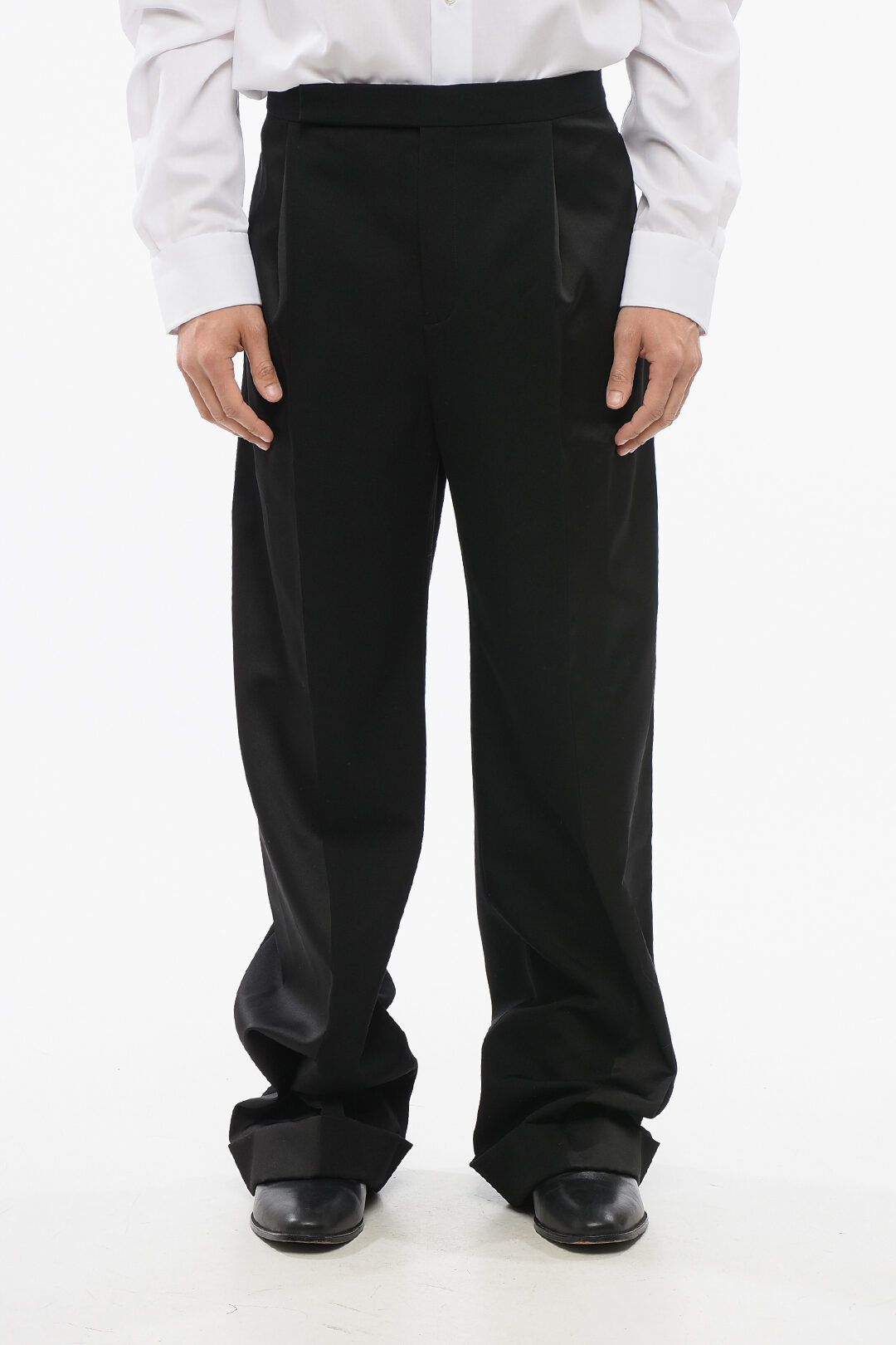 Saint Laurent Satin and Wool Pants with Hidden Closure men - Glamood Outlet