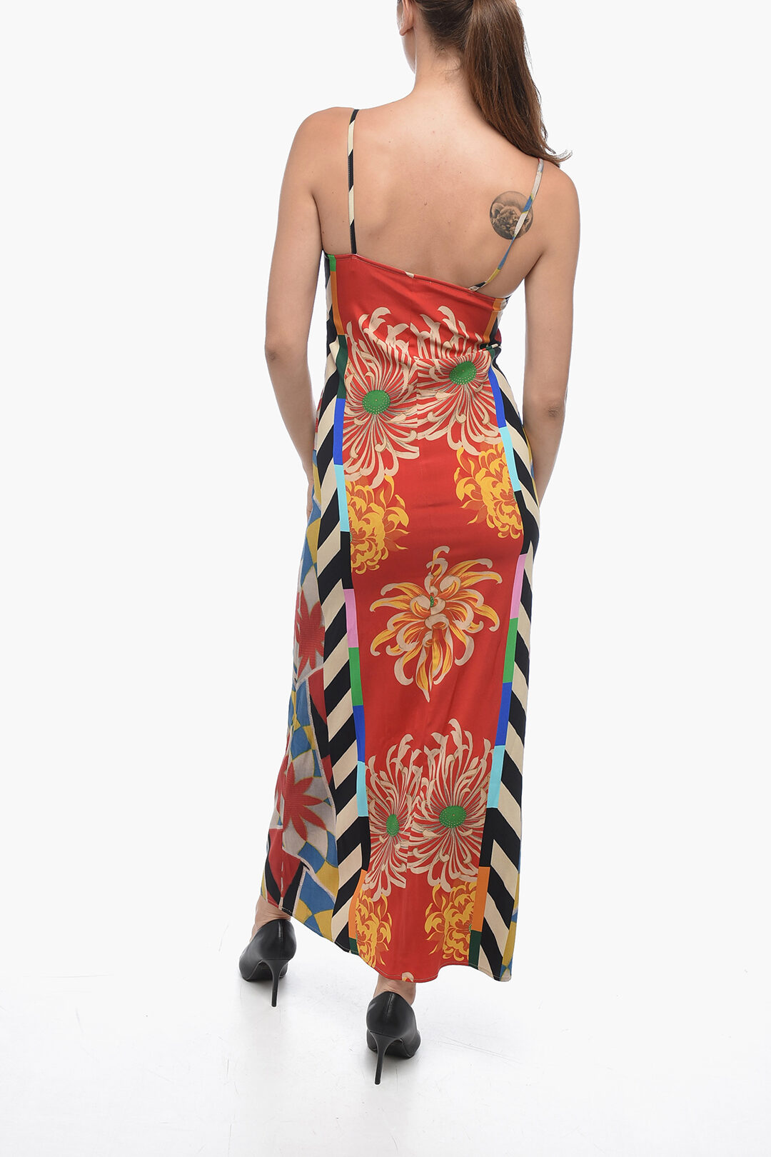 Pierre-Louis Mascia Satin Slip Dress with Floral Pattern women ...