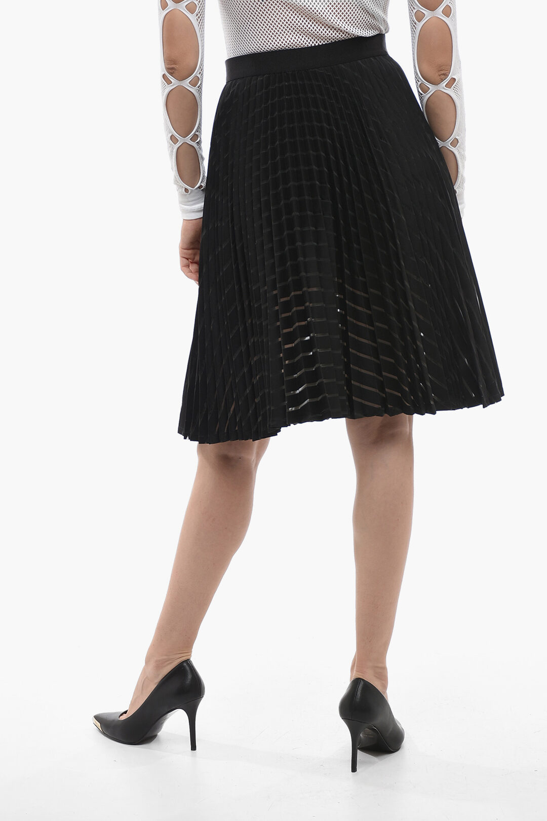 Neil Barrett See-Through Design Pleated Midi Skirt damen - Glamood Outlet