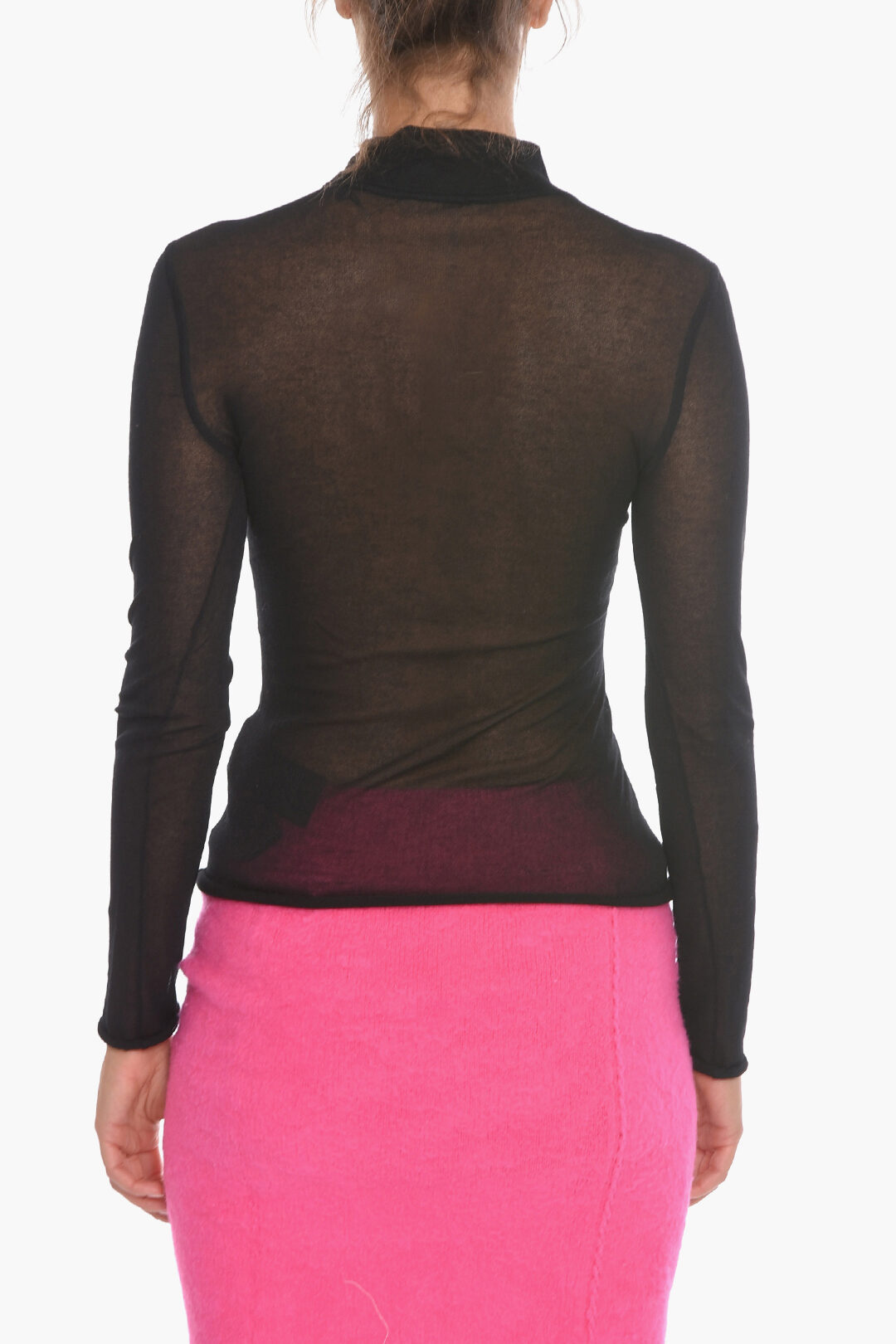 Saint Laurent See-through Mock Neck Sweater women - Glamood Outlet