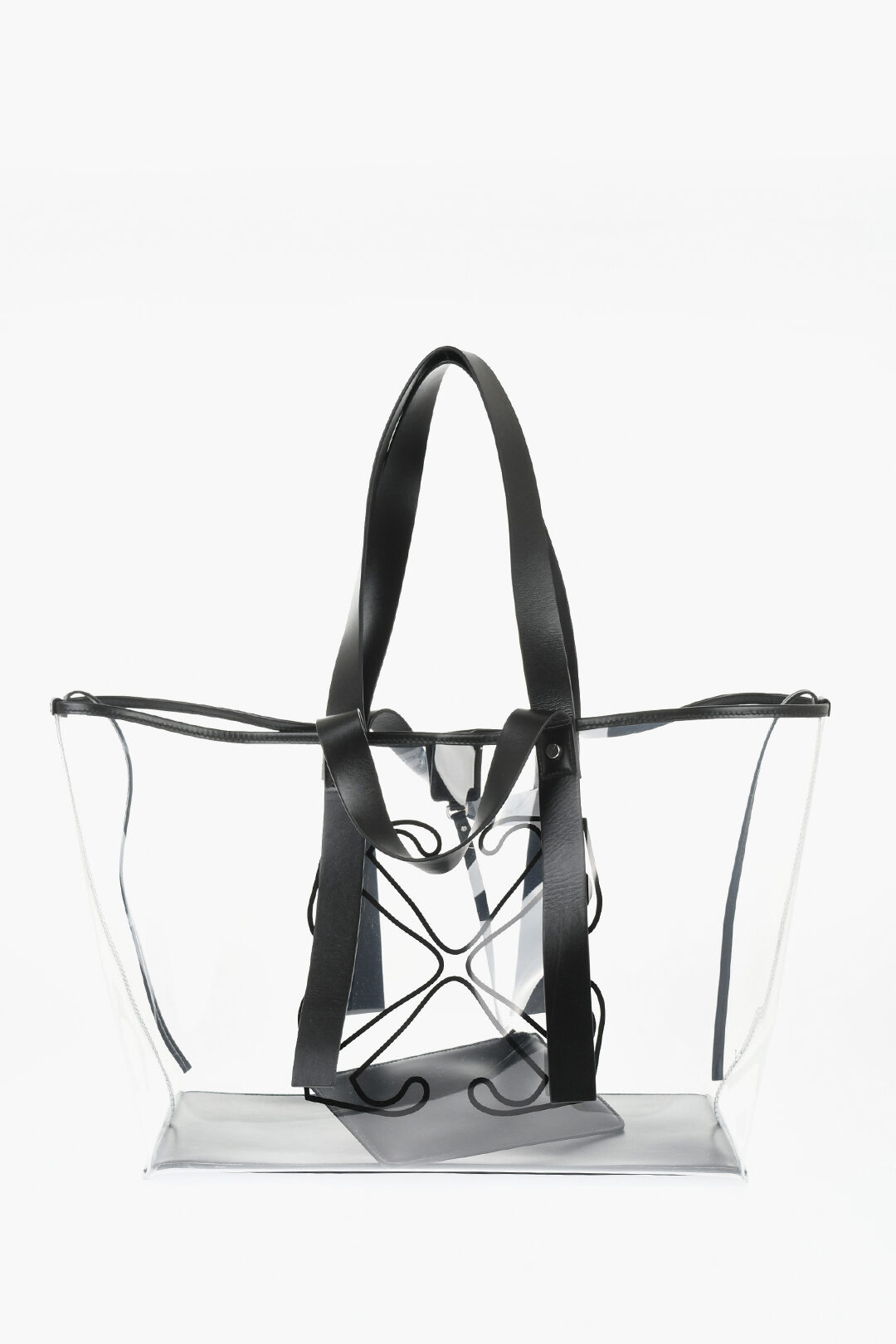 Off-White See-Through Pvc Tote Bag with Leather Details women - Glamood ...