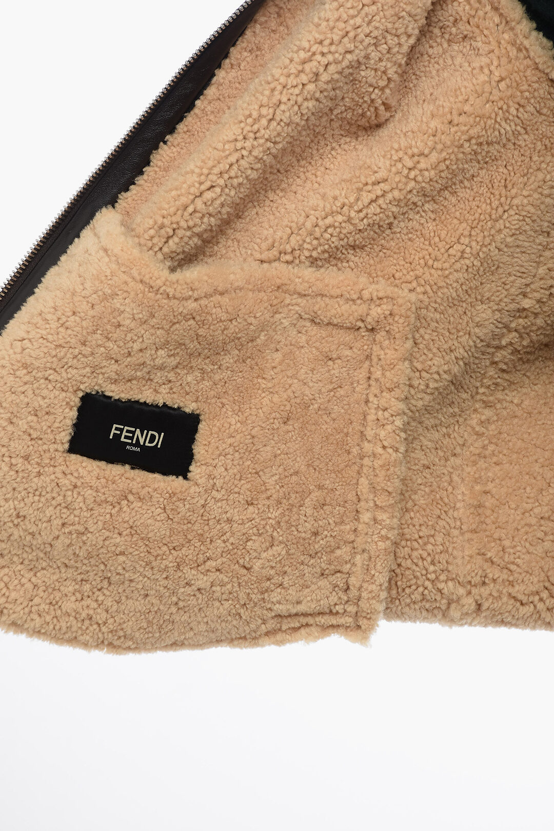 Fendi Shearling Jacket With Embossed Logo Detail men - Glamood Outlet