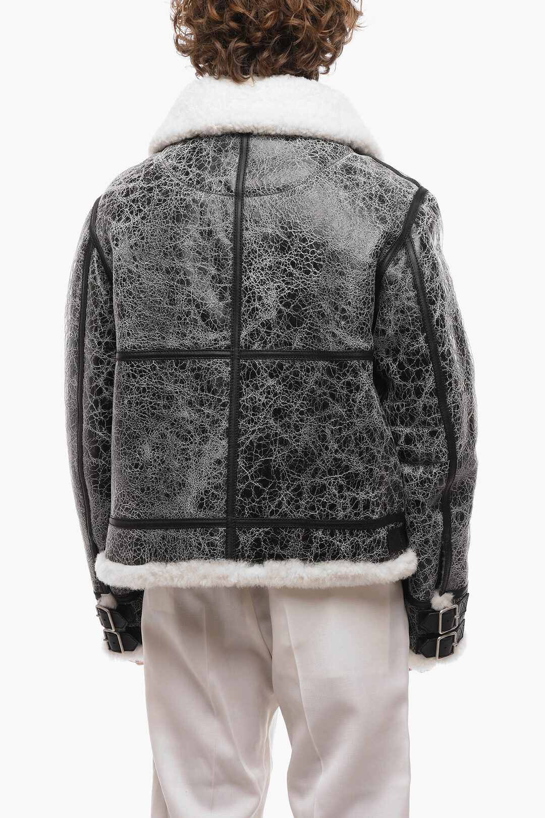 Loewe Shearling Lined Textured Leather Jacket men - Glamood Outlet