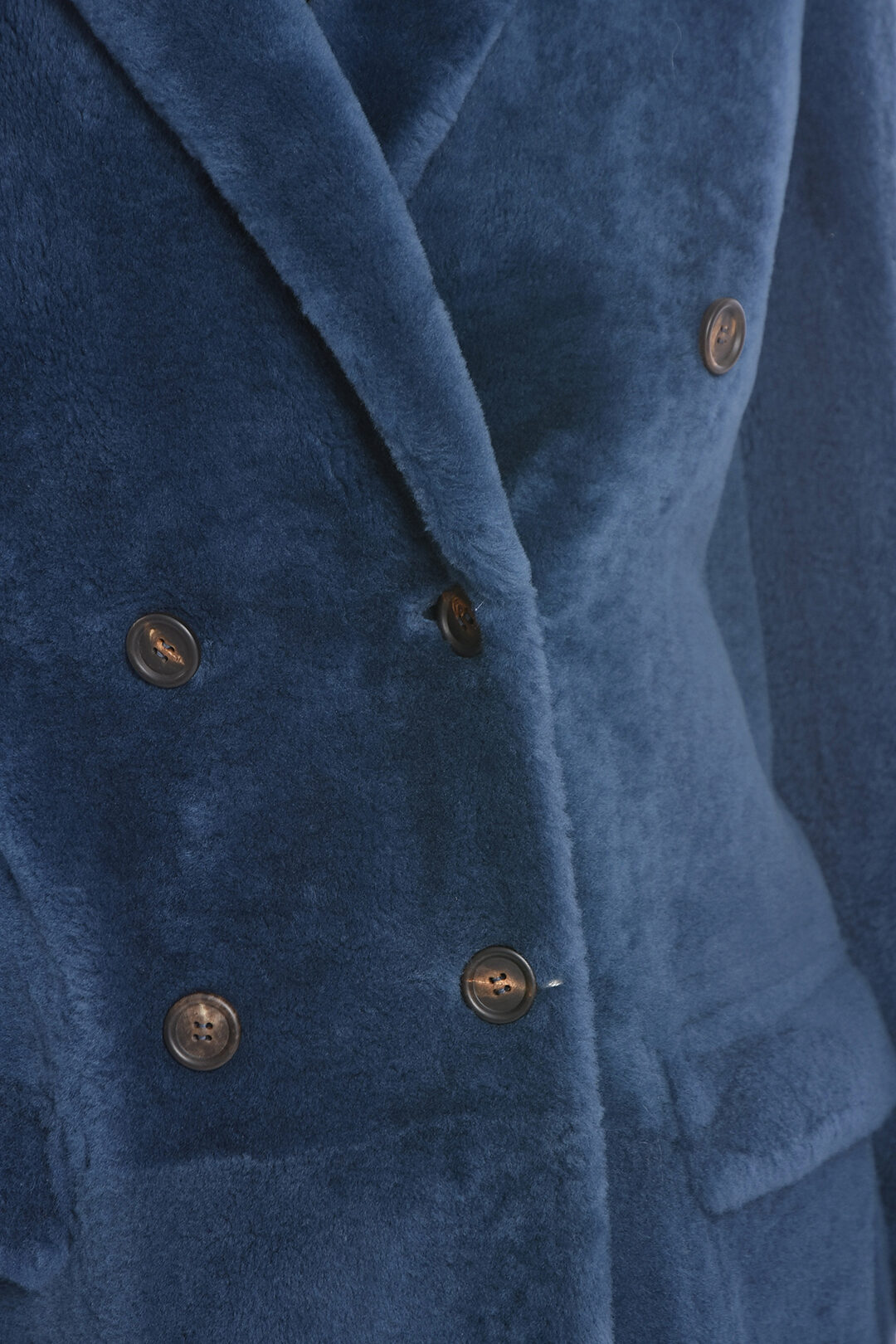 Brunello Cucinelli Sheepskin Fur Double-breasted Coat with Flap Pockets ...