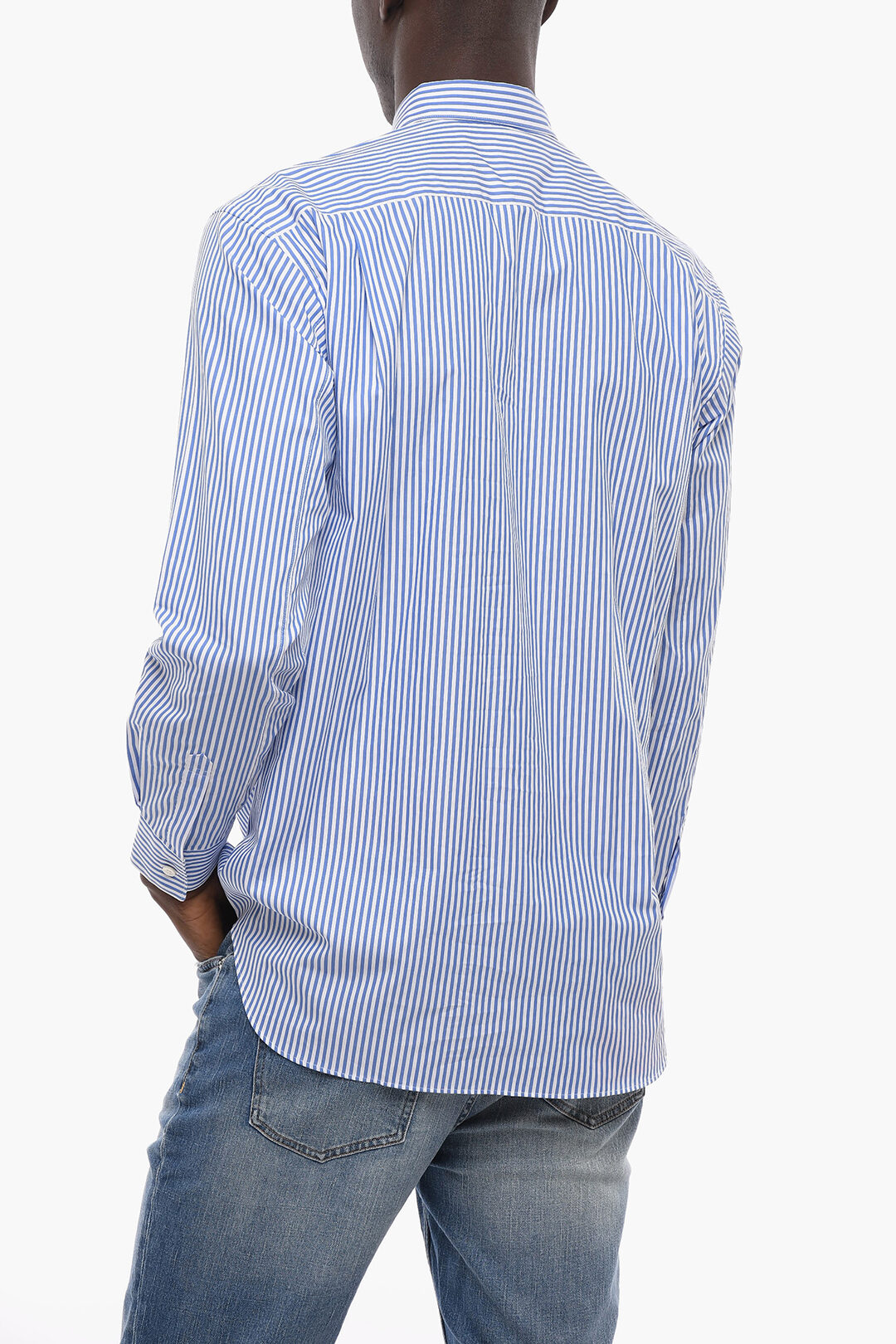 Comme Des Garçons SHIRT Awning Striped Casual Shirt with Contrast ...