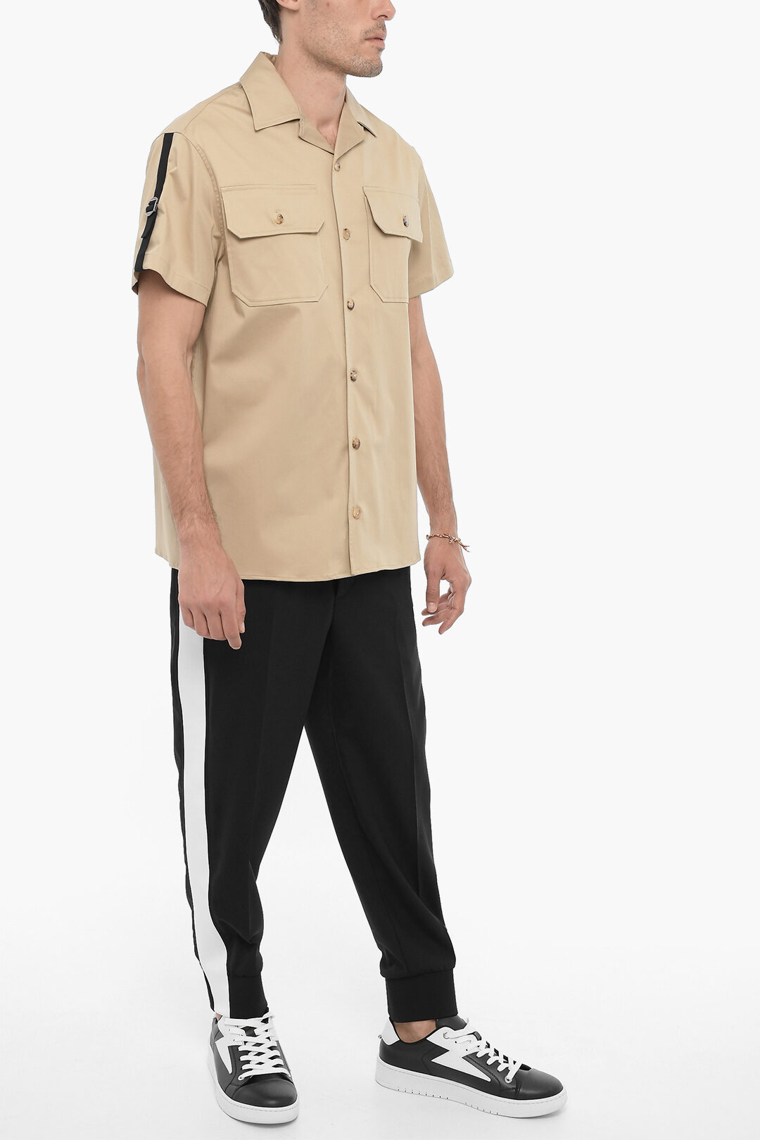 Neil Barrett Short Sleeved Saharan Shirt with Double Breast Pocket men ...