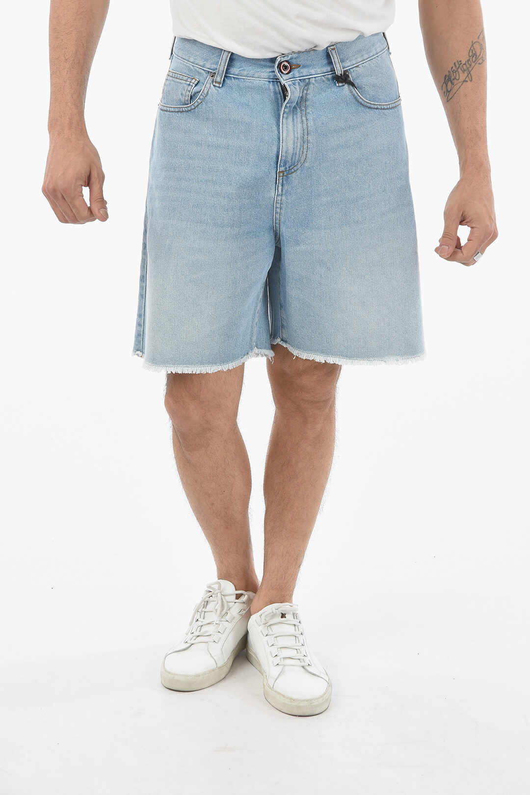 Vision Of Super Shorts in Denim ad Orlo Sfrangiato uomo - Glamood Outlet