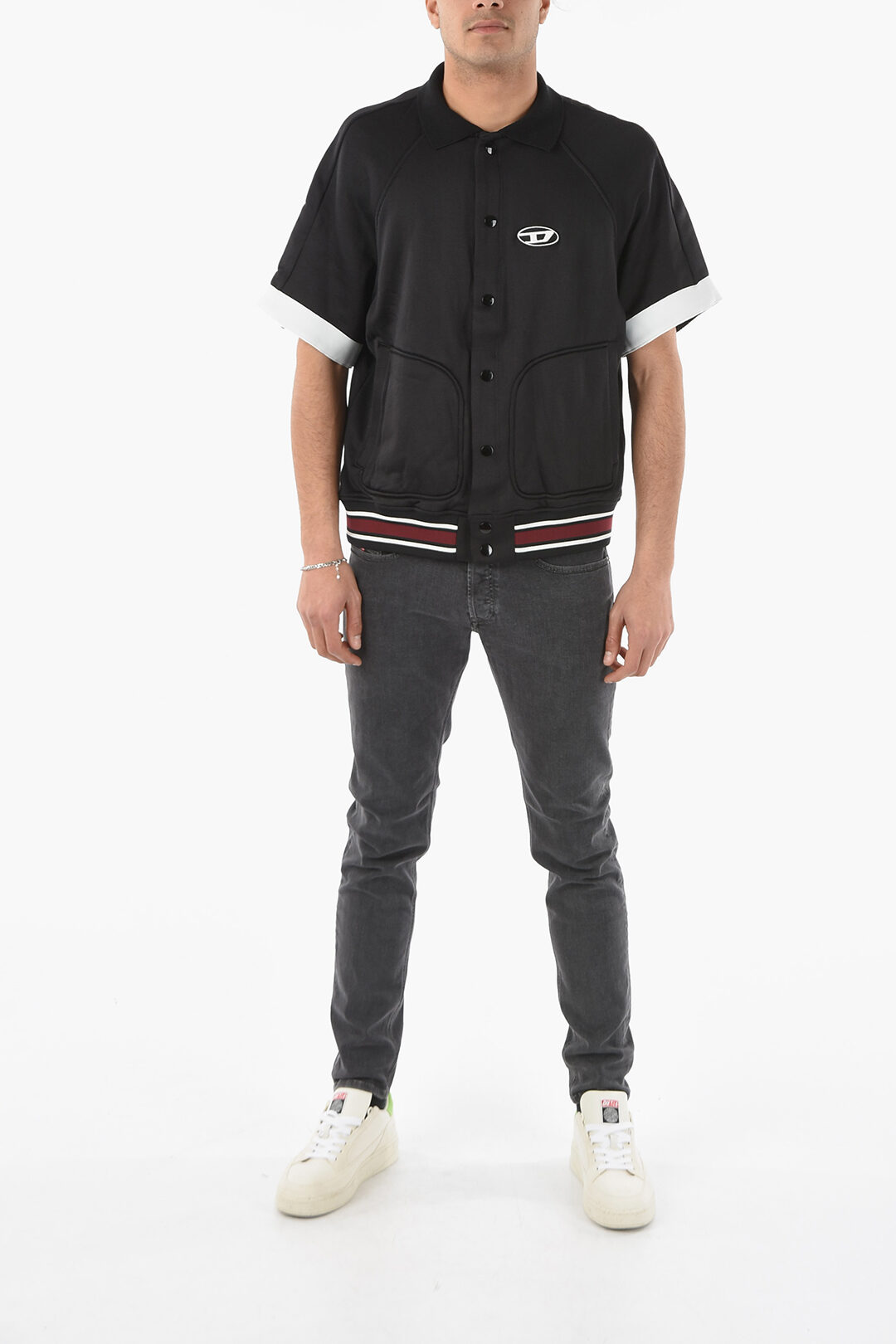 Diesel Shorts Sleeve Snap Buttns S-BOLIN Sweatshirt men - Glamood Outlet