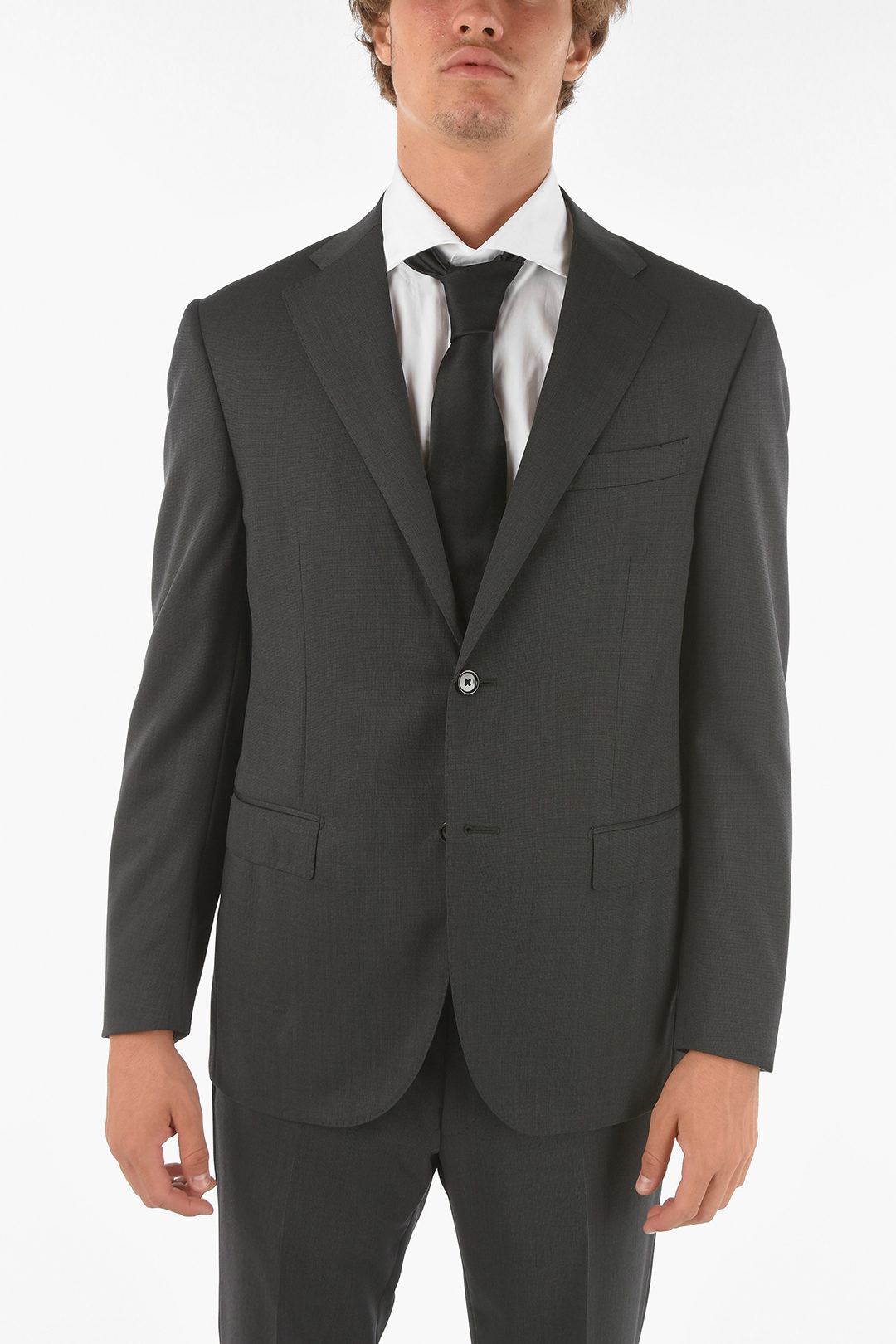 Corneliani side vents notch lapel ACADEMY 2-button suit men - Glamood ...