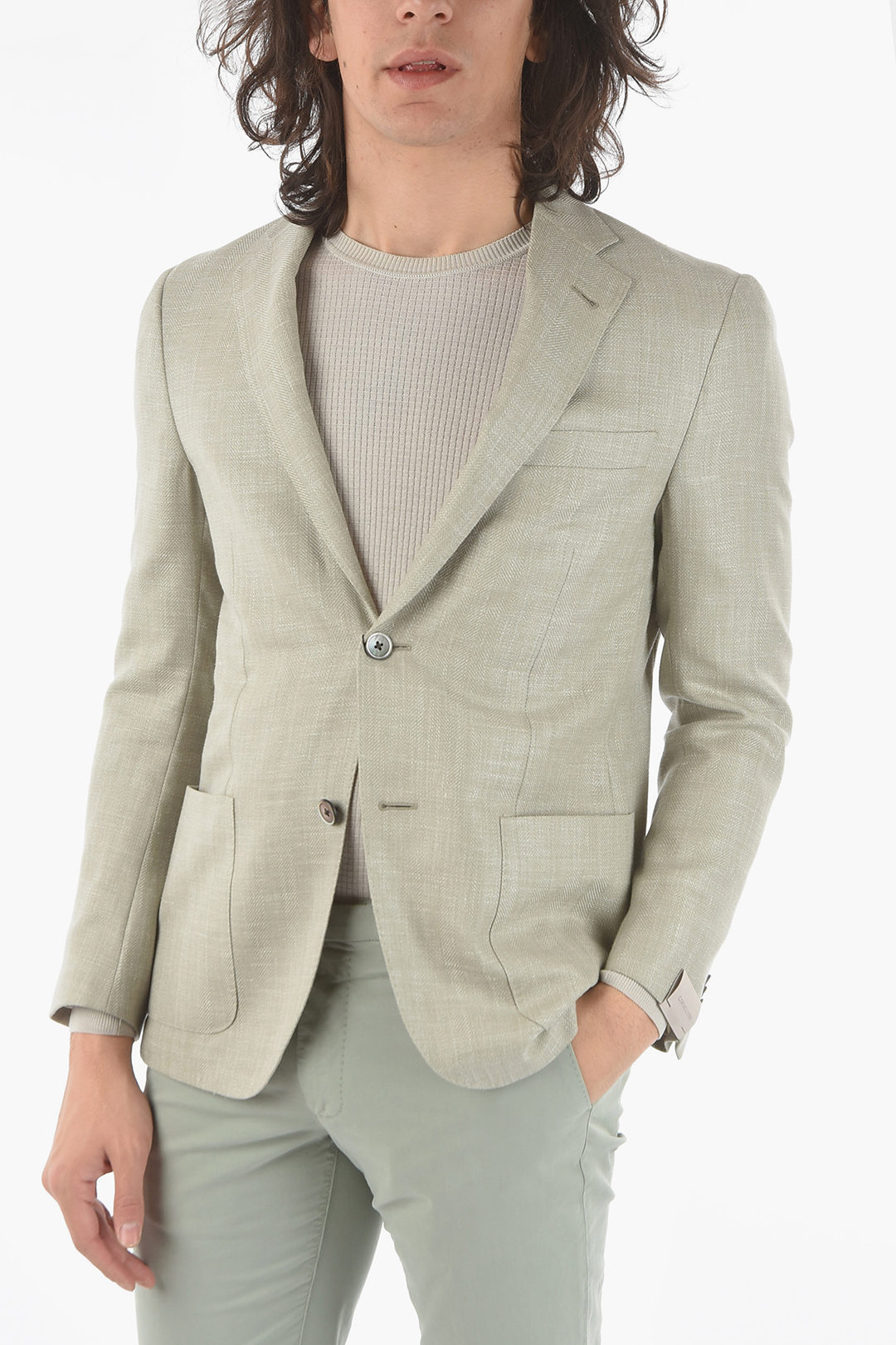 Corneliani side vents notch lapel GATE 2-button blazer men - Glamood Outlet